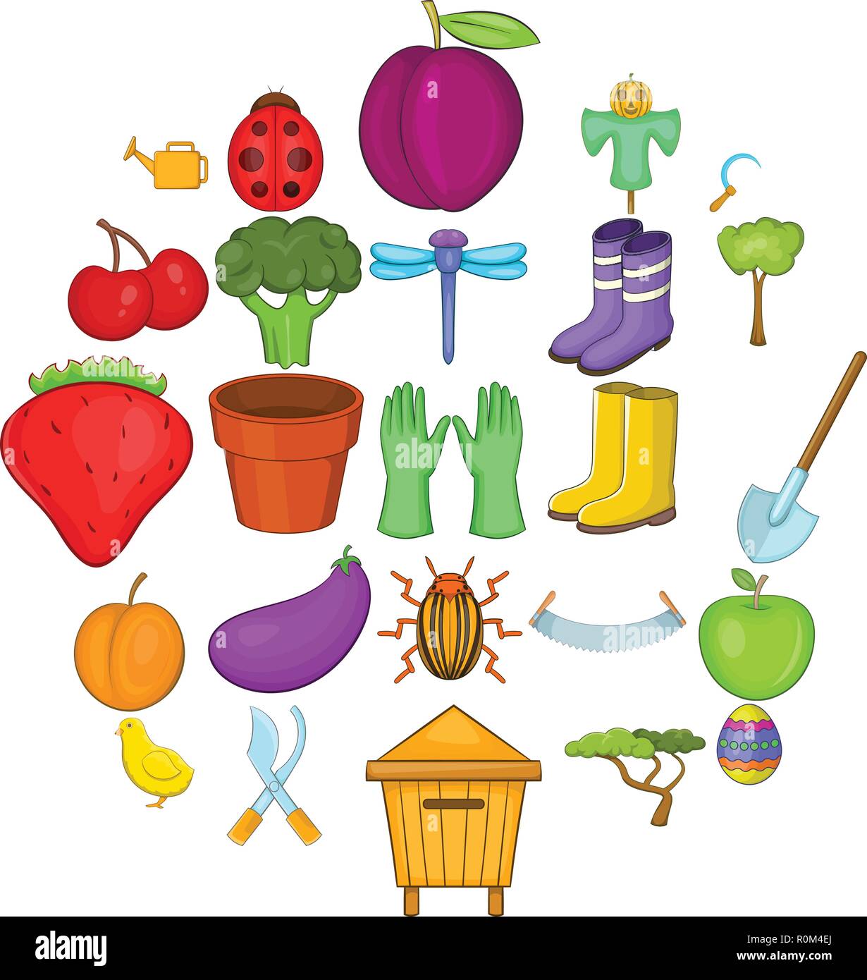 Gardener icons set, cartoon style Stock Vector Image & Art - Alamy
