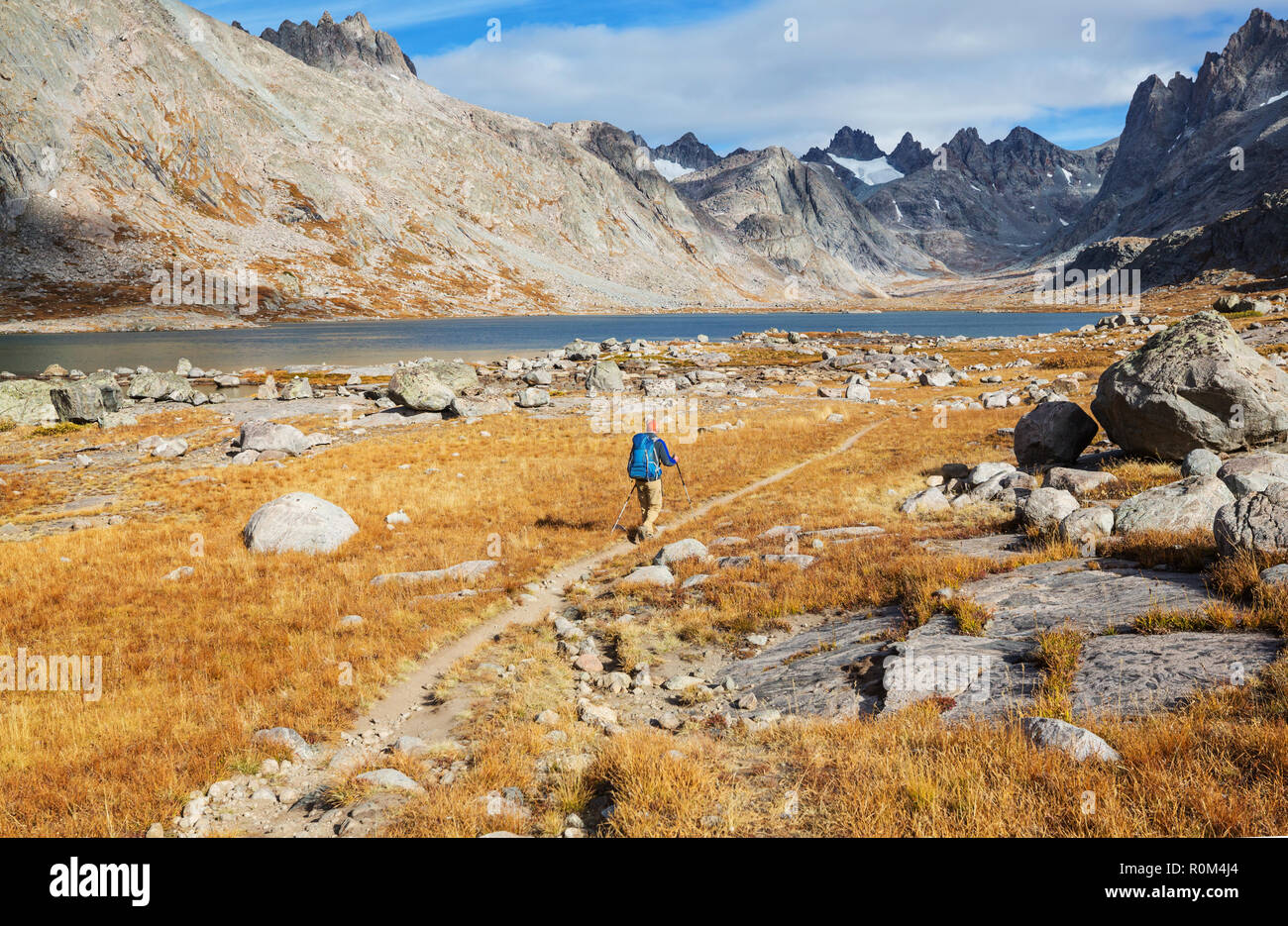 Hike in autumn mountains Stock Photo - Alamy