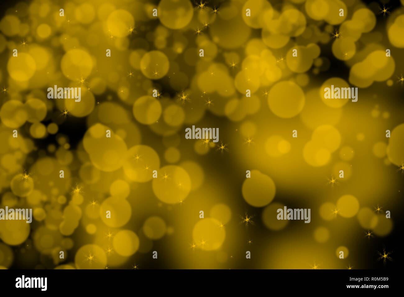 Abstract illustration golden bokeh light on dark background Stock Photo ...