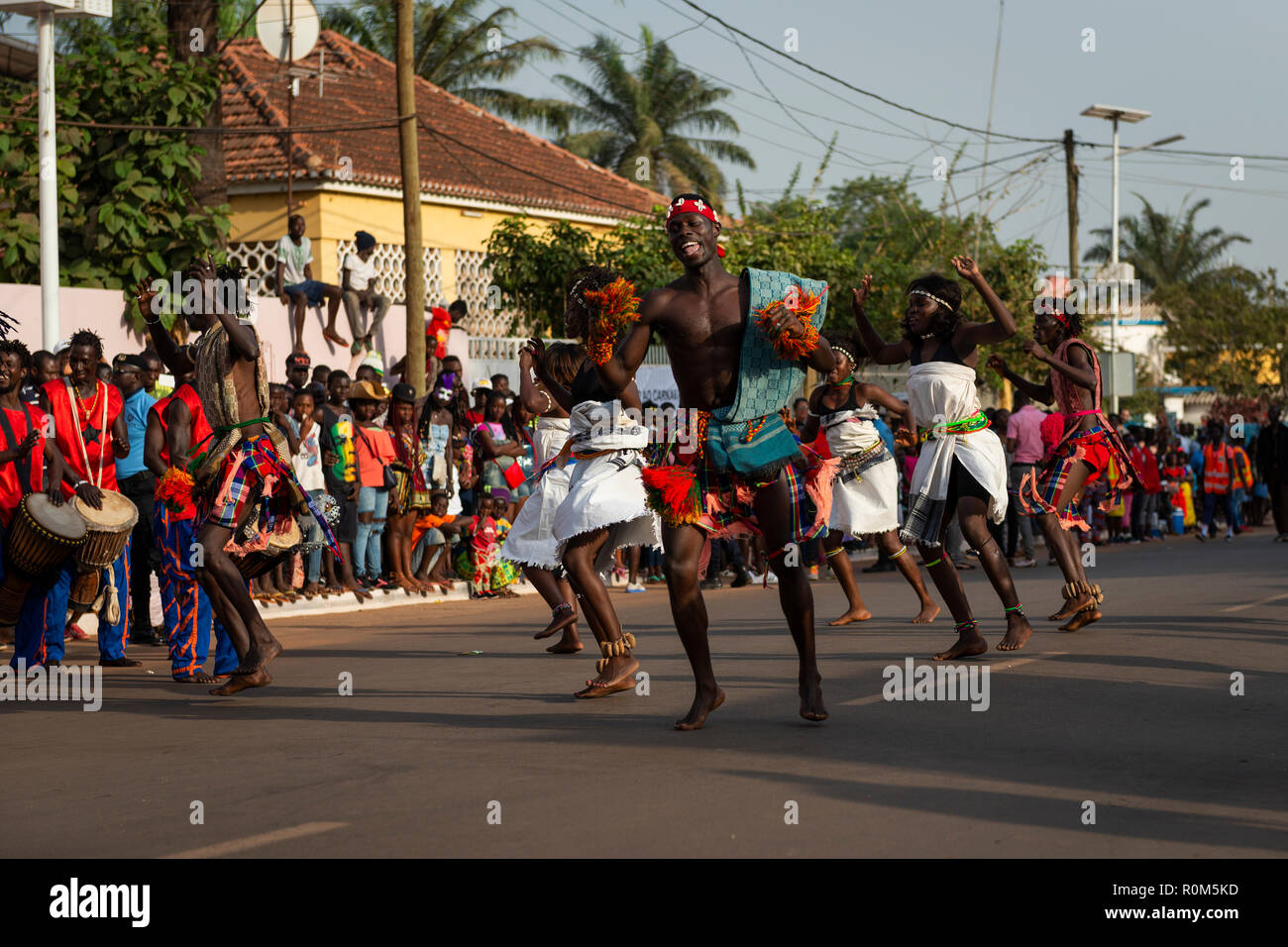 Bissau, Republic of Guinea-Bissau - February 12, 2018: Men and women ...