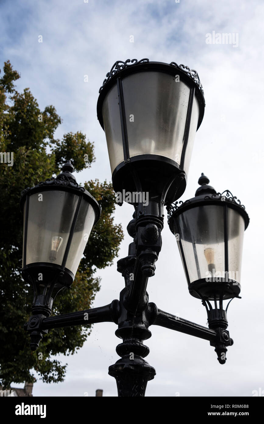 Victorian street lamps at Bourton on the water, known as Little Venice ...