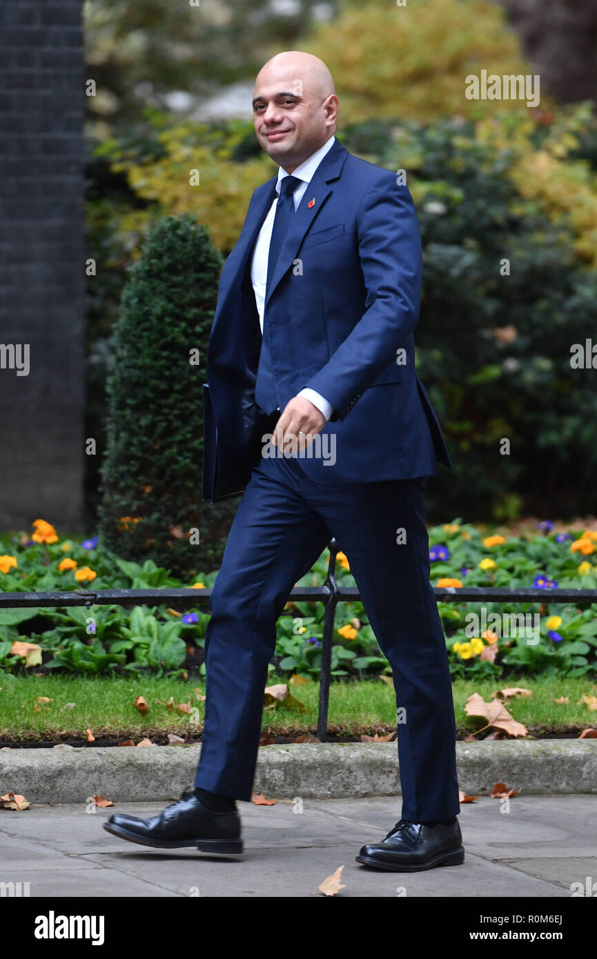 Home Secretary Sajid Javid arrives in Downing Street, London, for a ...