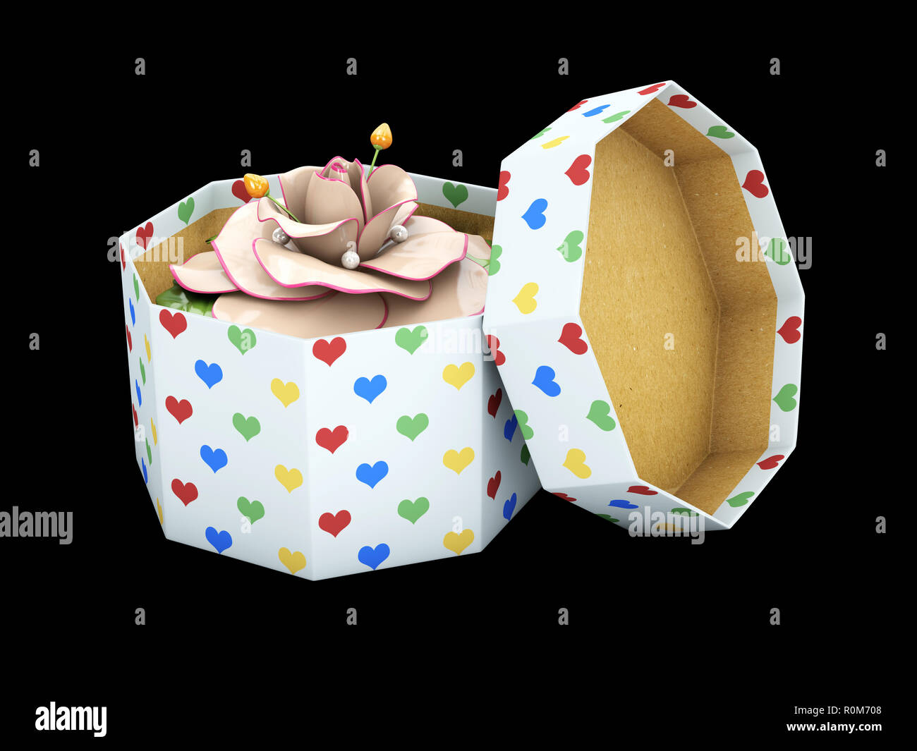 3d Illustration of Holiday triangle Cardboard Cake or pie Box ...