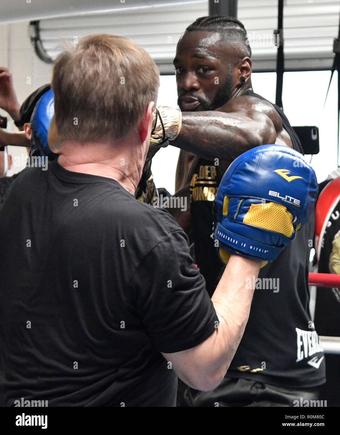 11-5-18. Santa Monica CA. WBC World Champion Deontay Wilder talks to ...