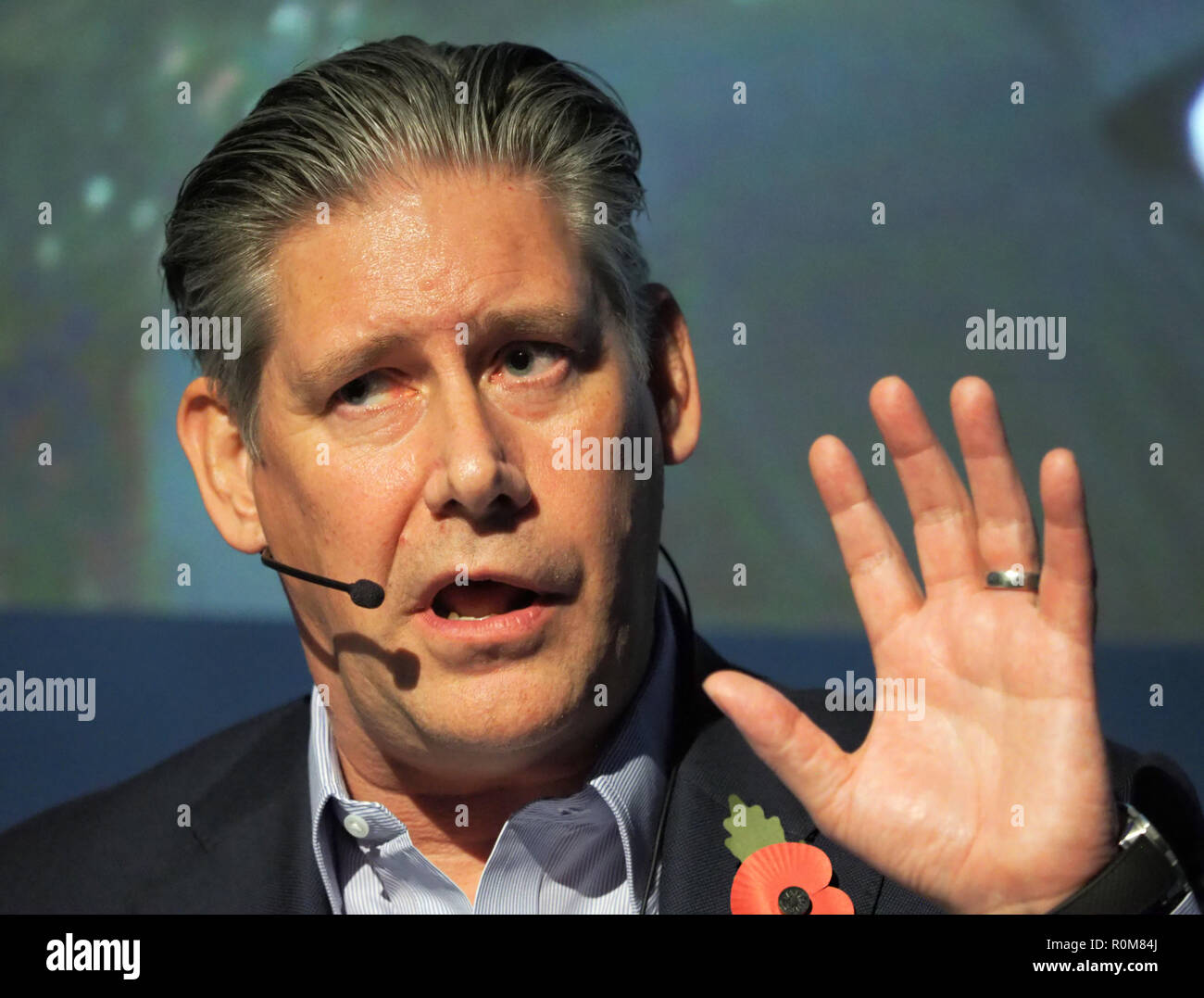 Excel, London, UK. 5th Nov 2018. Johan Lundgren CEO of easyJet speaking ...