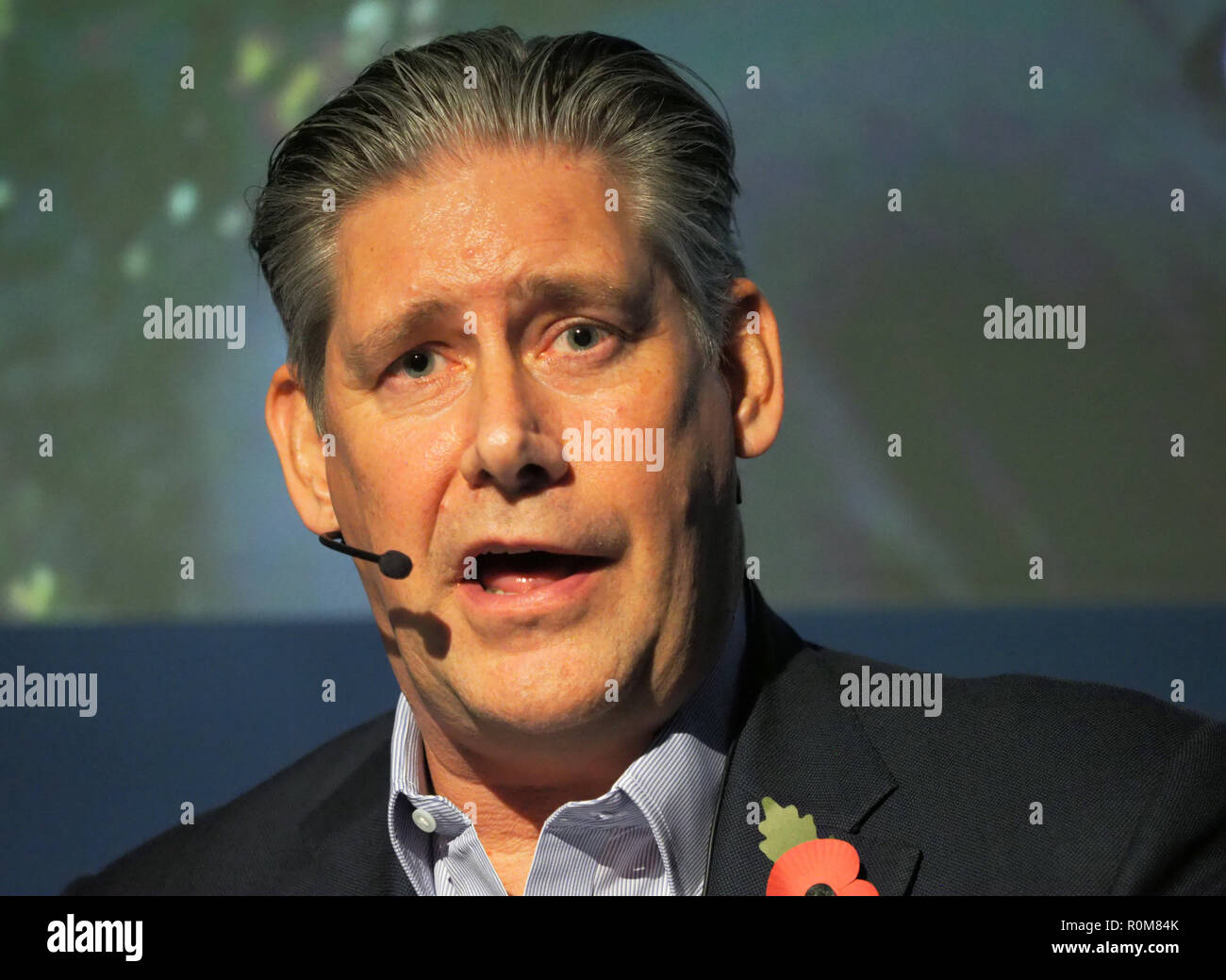 Excel, London, UK. 5th Nov 2018. Johan Lundgren CEO of easyJet speaking ...