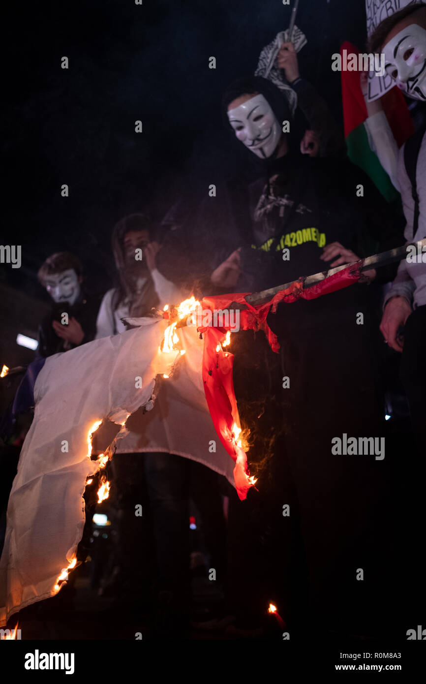 London, UK. 5th Nov 2018. Million Mask March rally in central London on ...