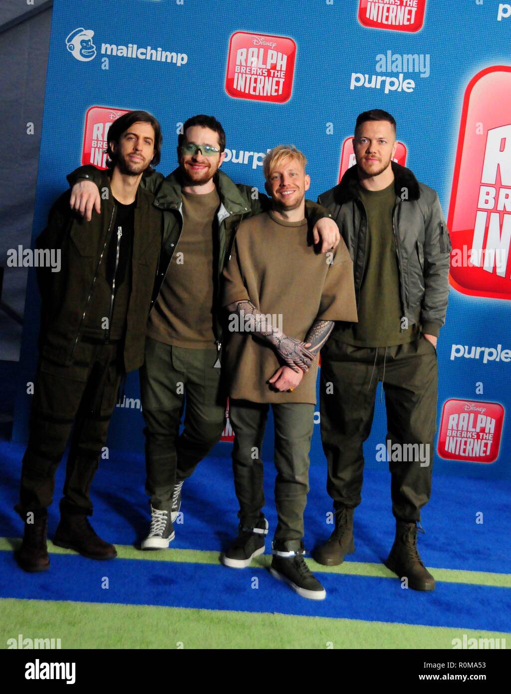 Los Angeles, USA. 5th Nov 2018. (L-R) Singers/musicians Daniel Wayne ...