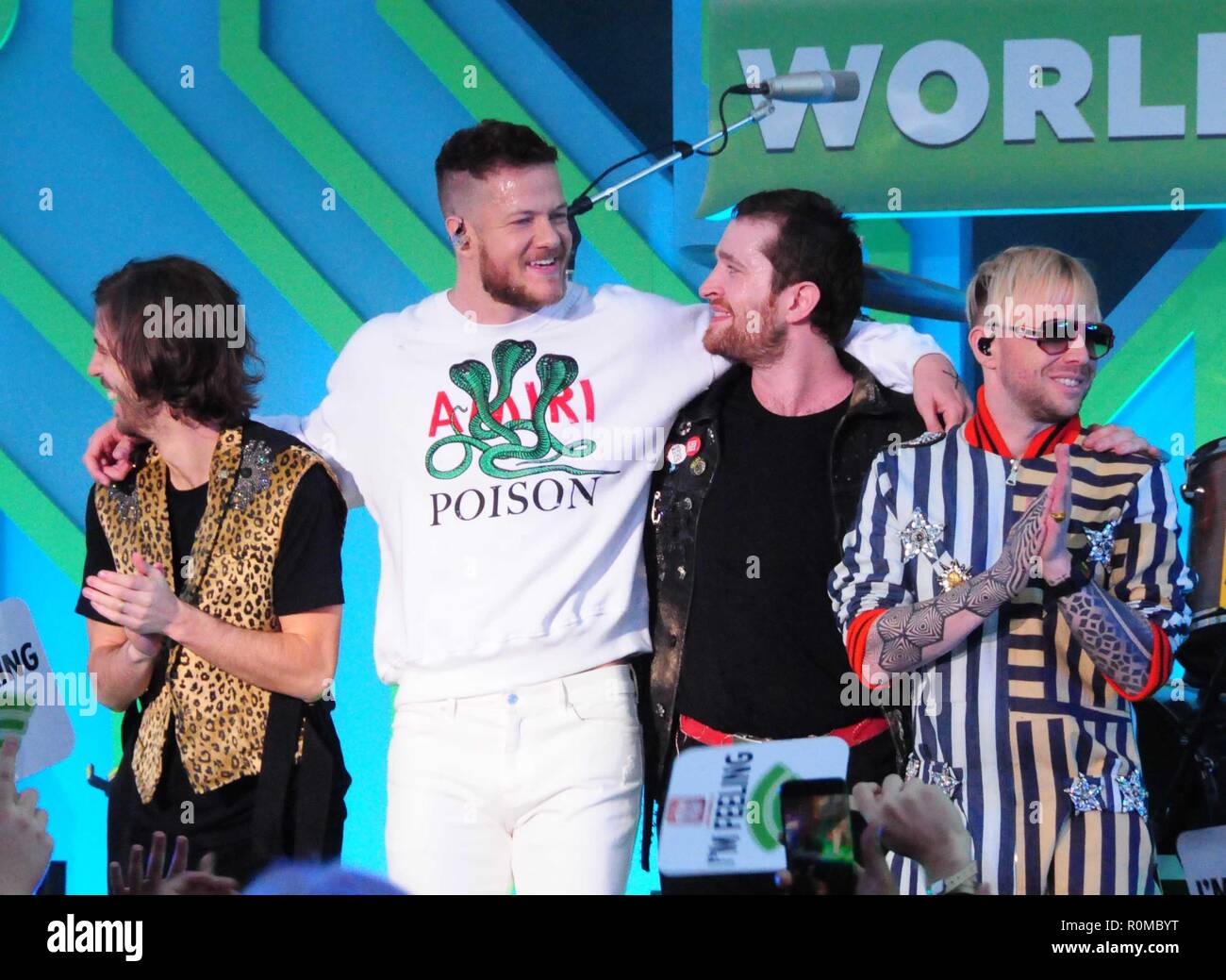 Los Angeles, USA. 5th Nov 2018. (L-R) Singers/musicians Daniel Wayne ...