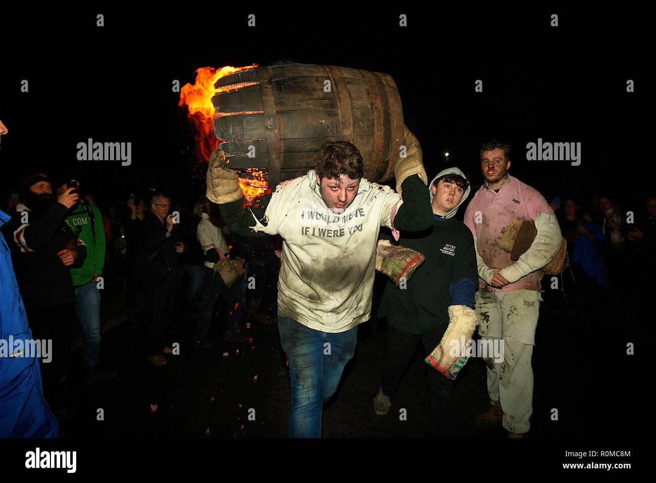 Ottery St Mary, Devon, UK. 5th Nov 2018. The annual Tar Barrel ...
