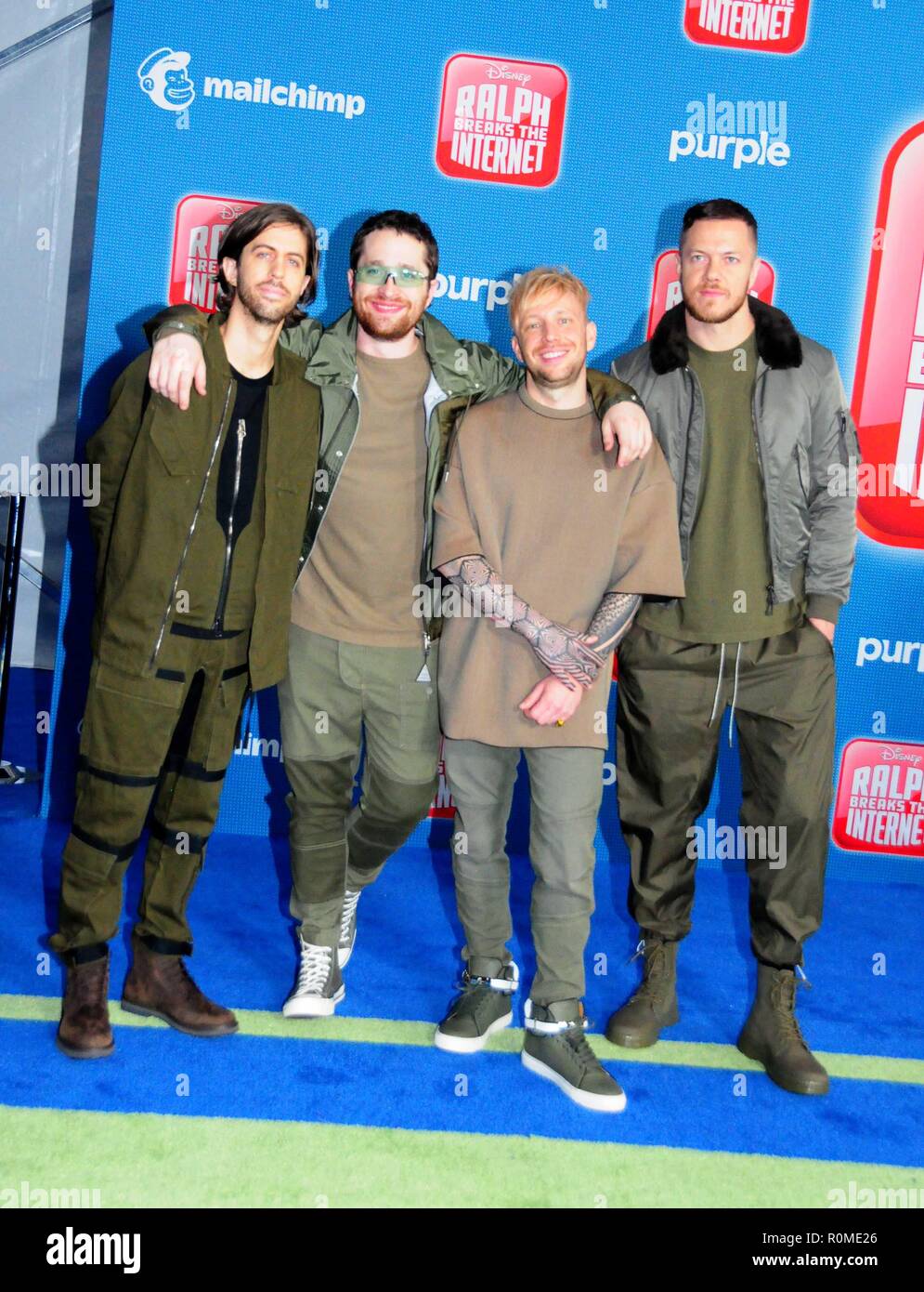 Los Angeles, USA. 5th Nov 2018. (L-R) Singers/musicians Daniel Wayne ...