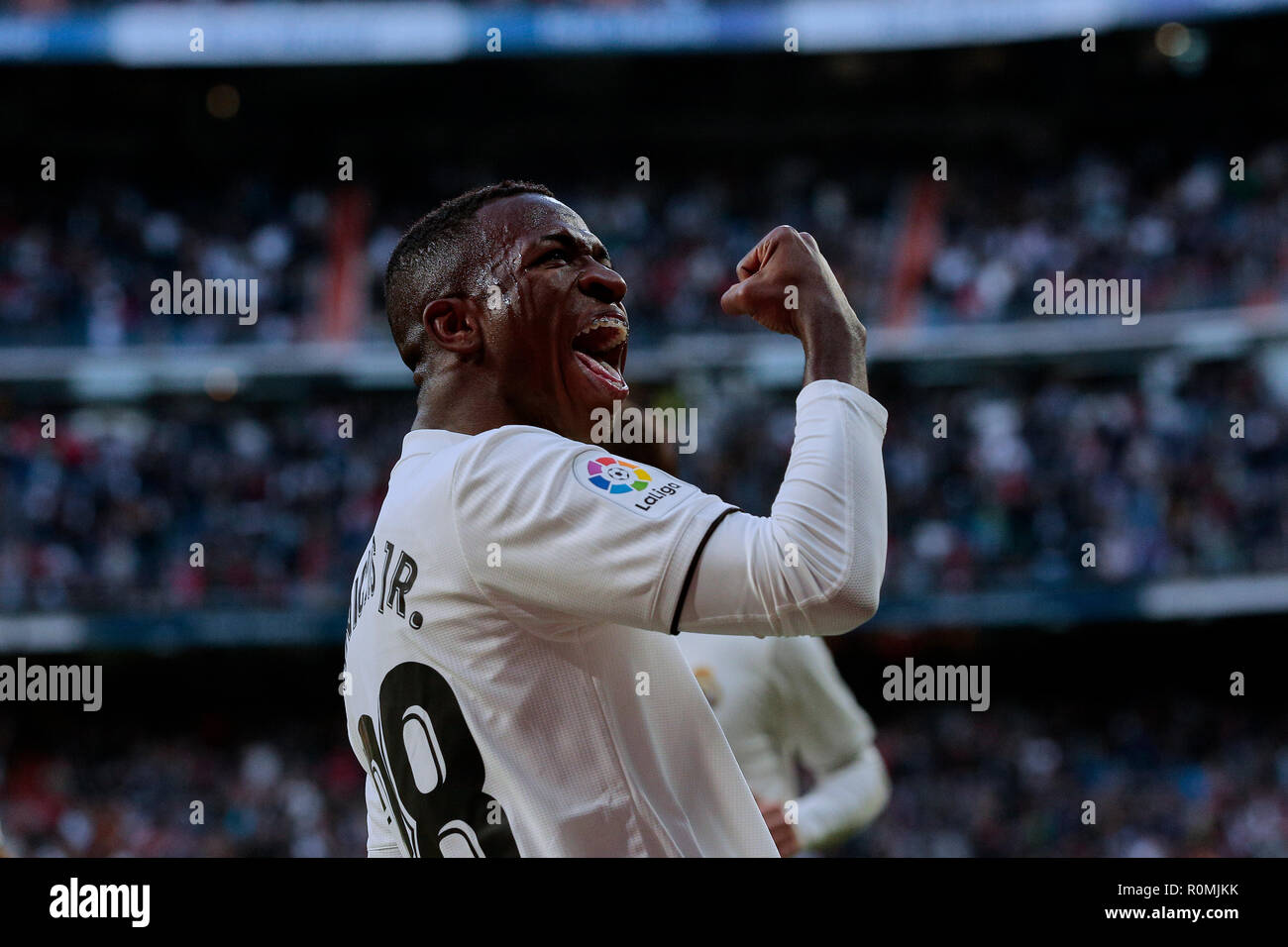 Real Madrid's Vinicius Jr. celebrates goal during La Liga match between ...