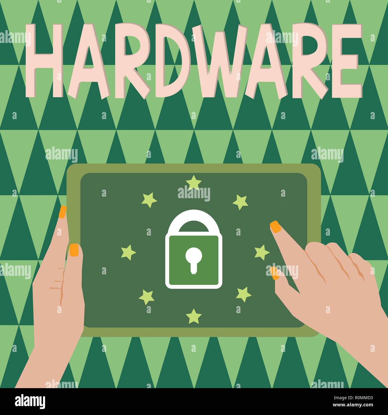 Text sign showing Hardware. Conceptual photo machines and other ...