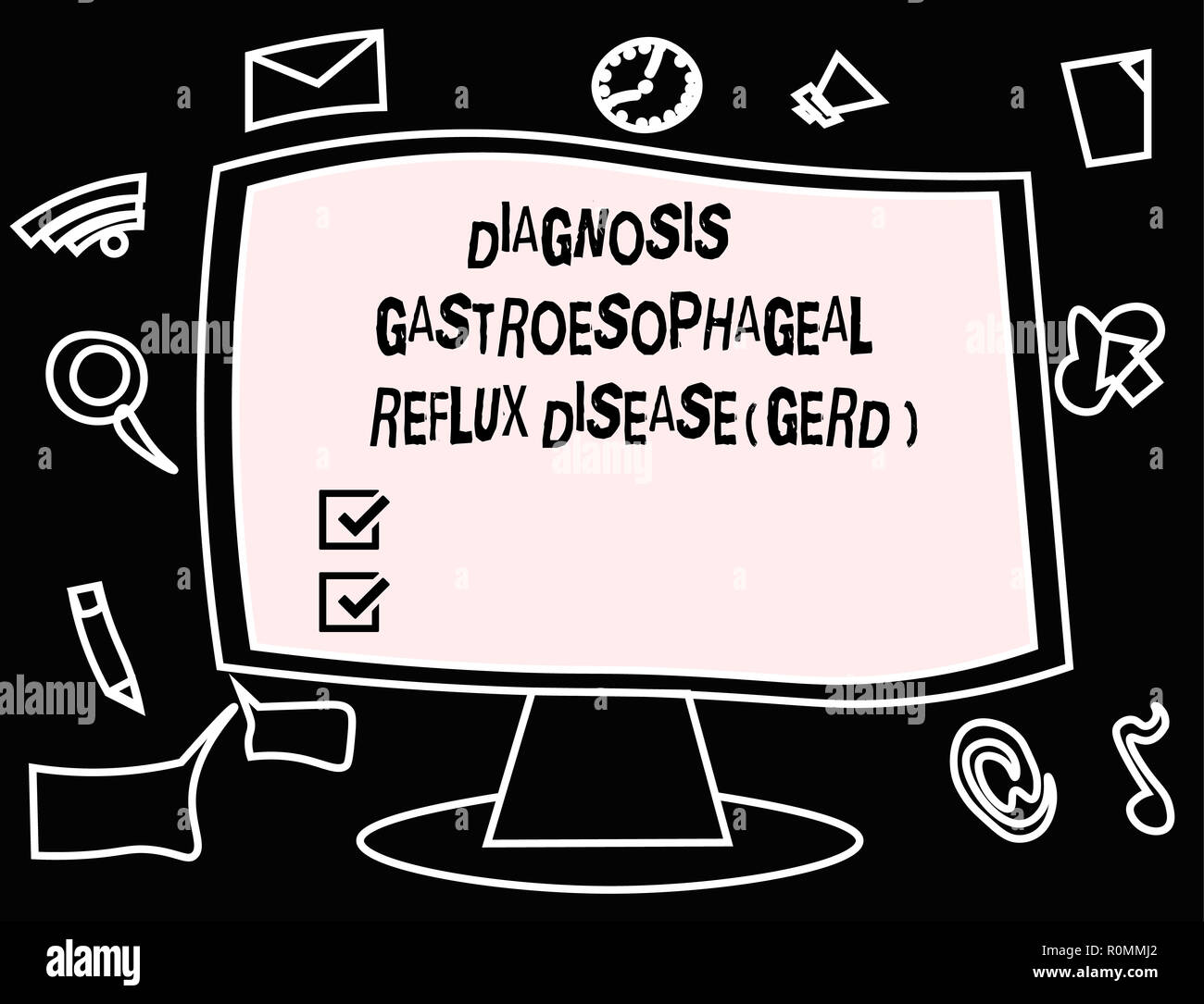 Text sign showing Diagnosis Gastroesophageal Reflux Disease Gerd ...