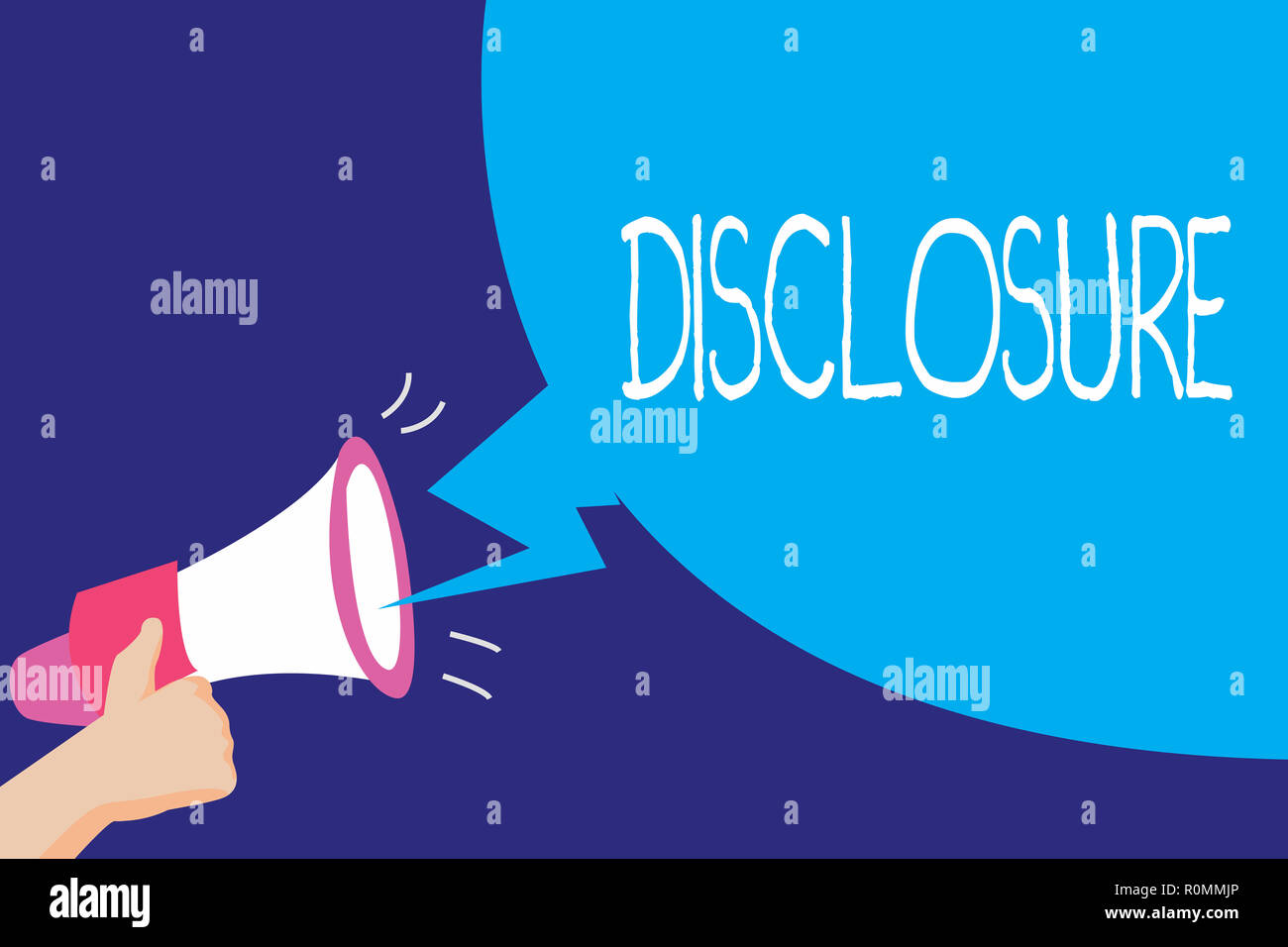 Text sign showing Disclosure. Conceptual photo The action of making New ...