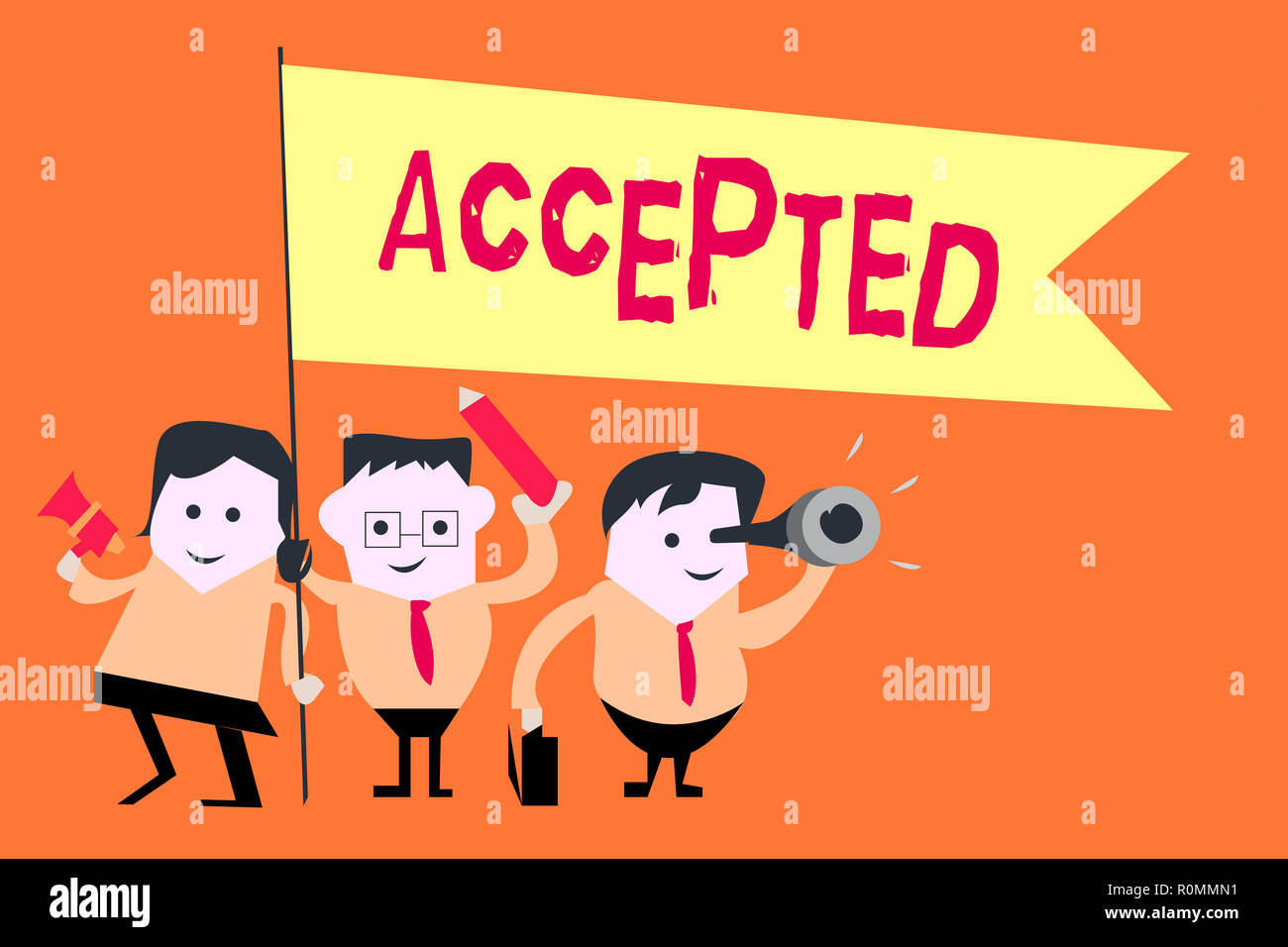 Word writing text Accepted. Business concept for Agree to do or give ...