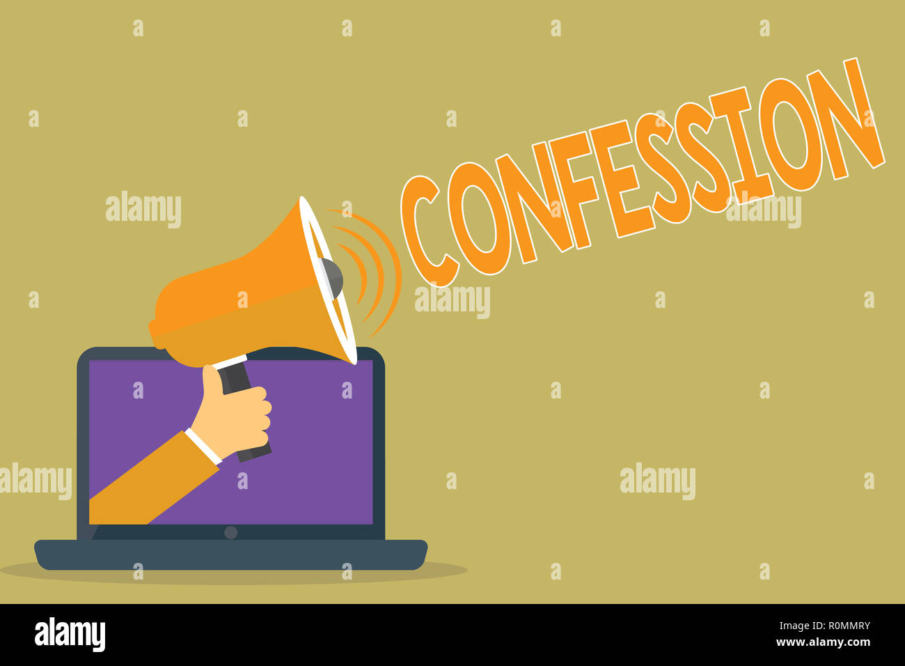 Text sign showing Confession. Conceptual photo Statement admitting one ...