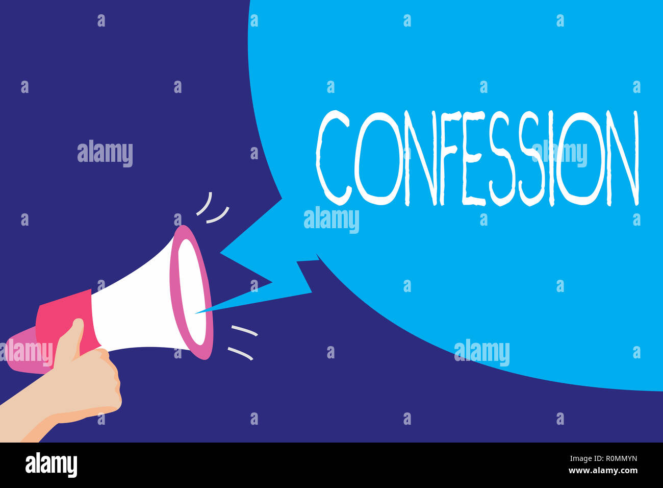 Text sign showing Confession. Conceptual photo Statement admitting one ...