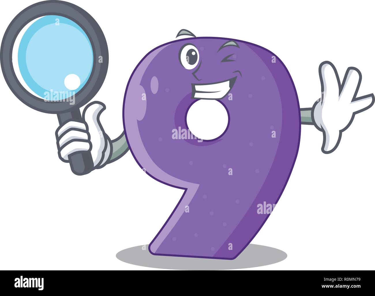 Detective number nine athletics the shaped character Stock Vector Image ...