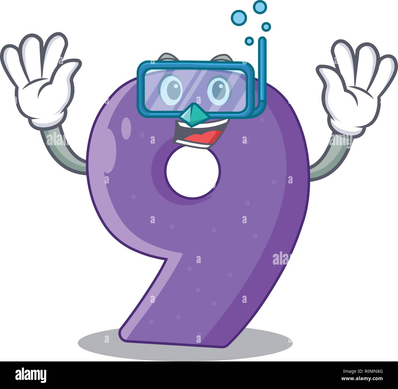 Diving number nine athletics the shaped character Stock Vector Image ...