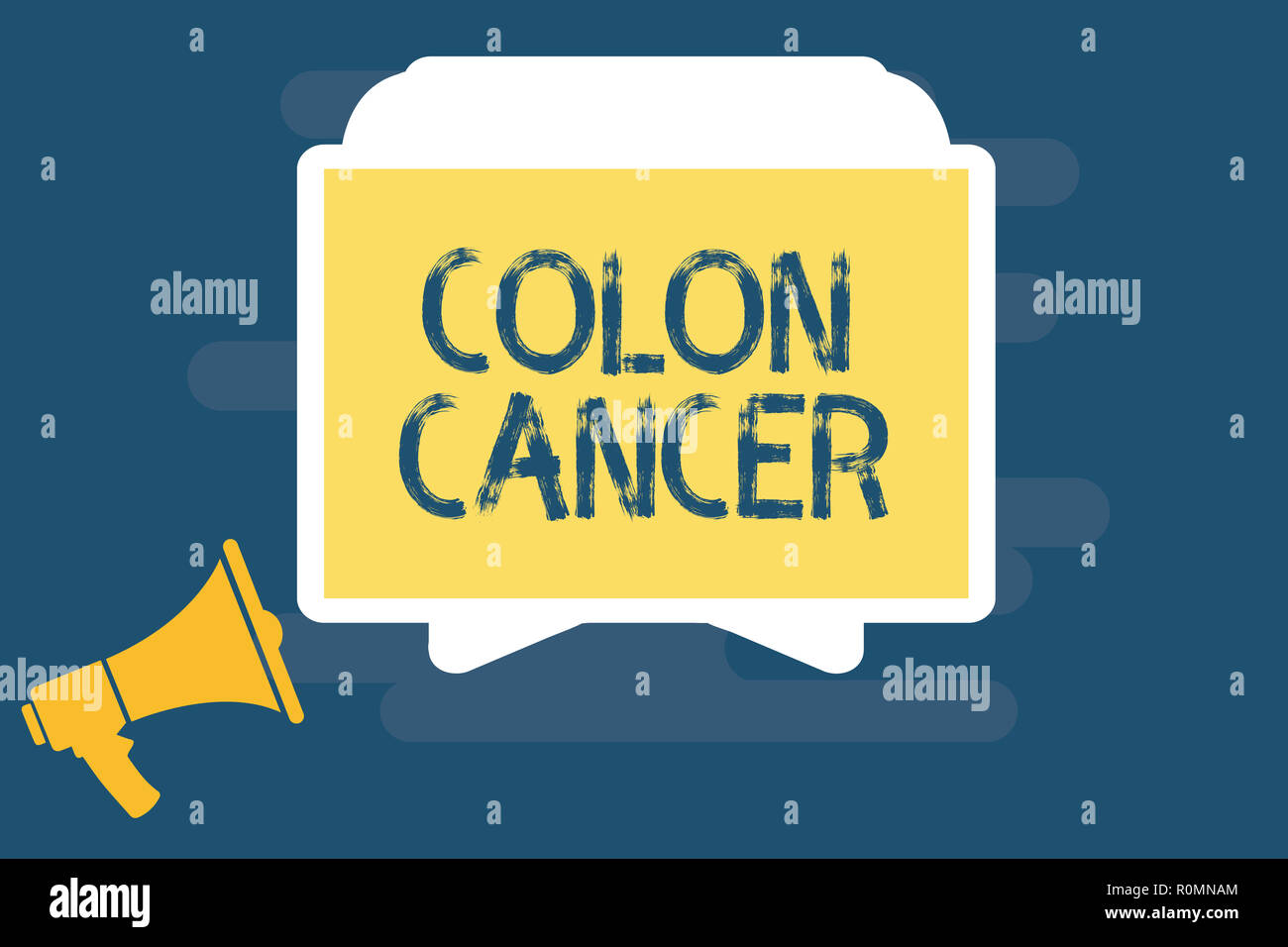 Handwriting text writing Colon Cancer. Concept meaning Cancer that ...