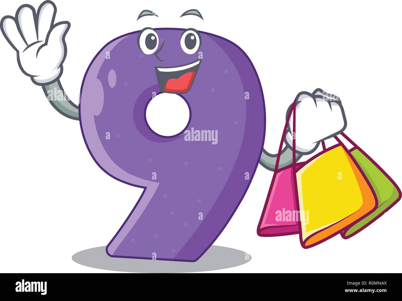 Shopping number nine athletics the shaped character Stock Vector Image ...