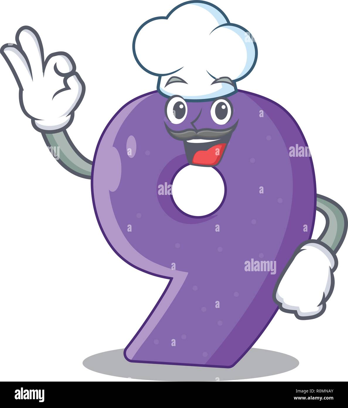 Chef number nine athletics the shaped character Stock Vector Image ...