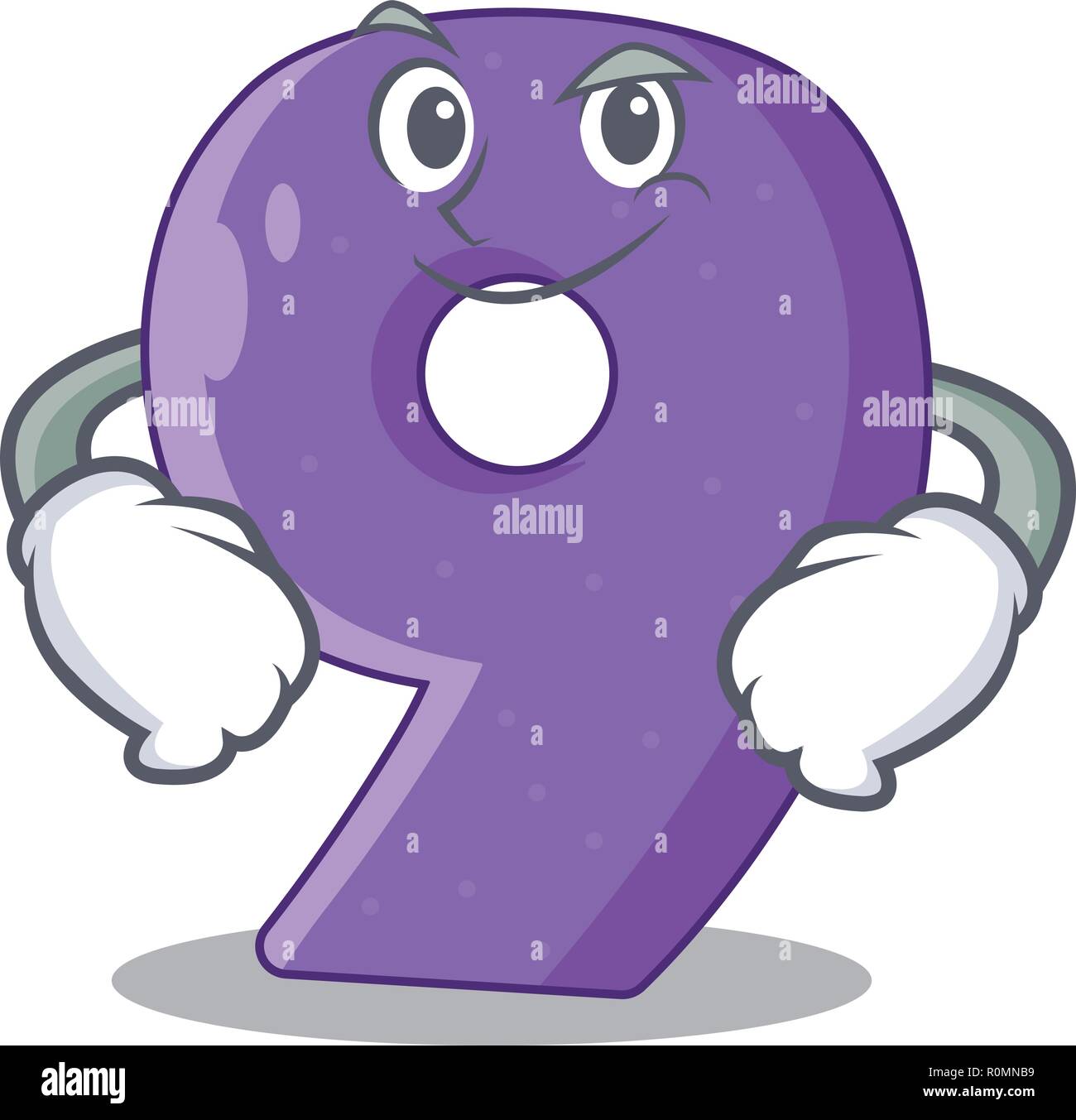 Smirking number nine athletics the shaped character Stock Vector Image ...