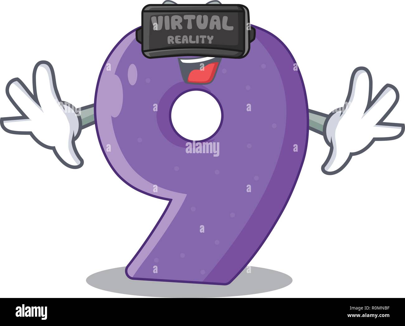 Virtual reality number Nine balloon font shaped charcter Stock Vector ...