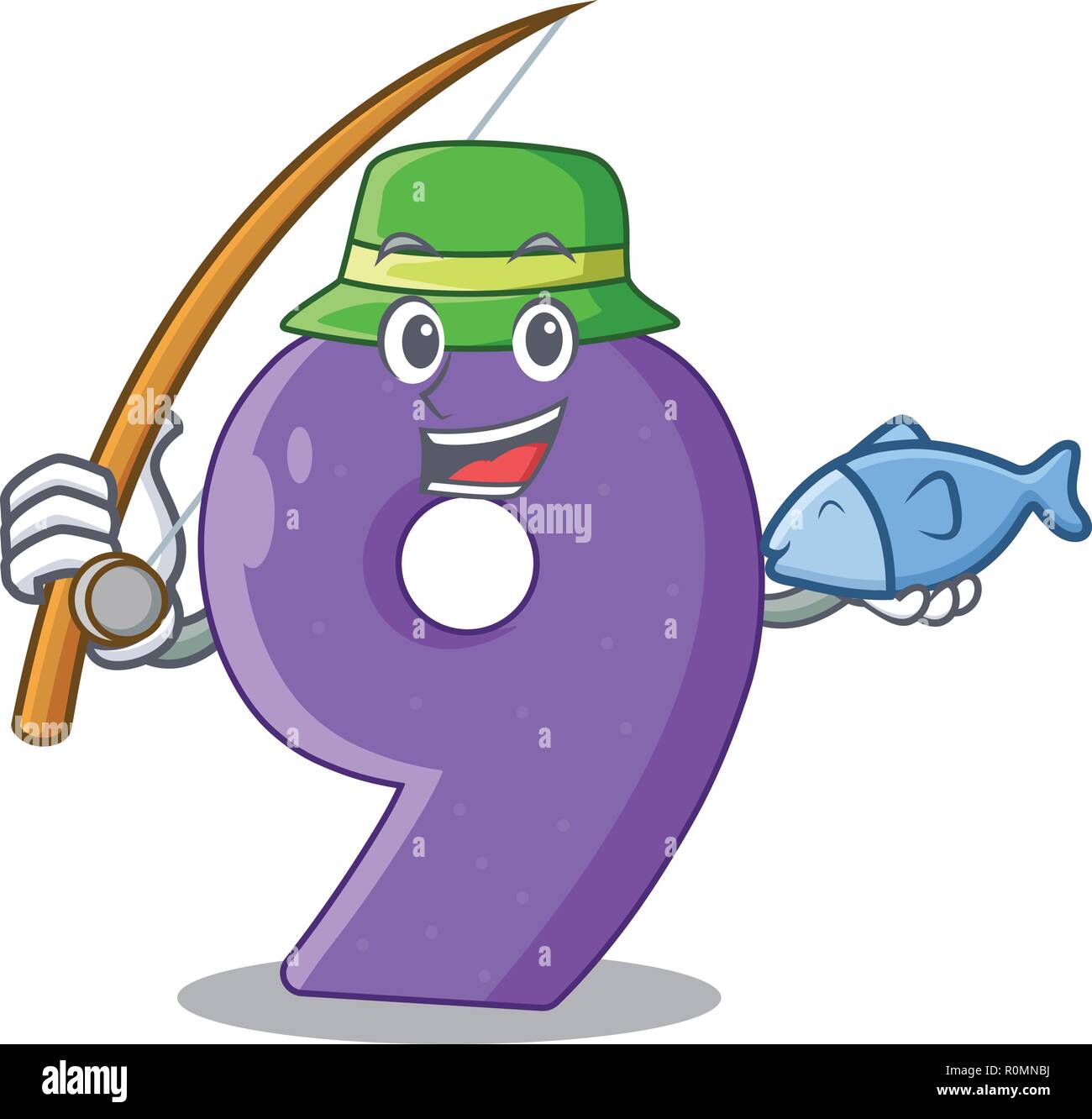 Fishing number Nine balloon font shaped charcter Stock Vector Image ...
