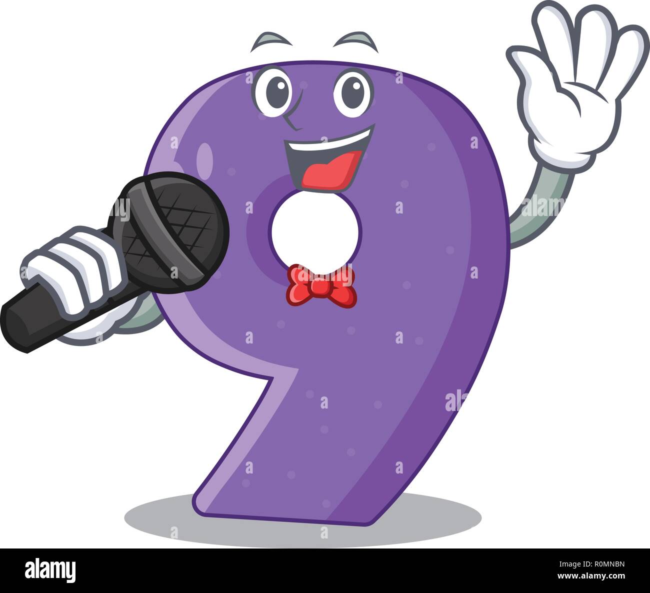 Singing number Nine balloon font shaped charcter Stock Vector Image ...