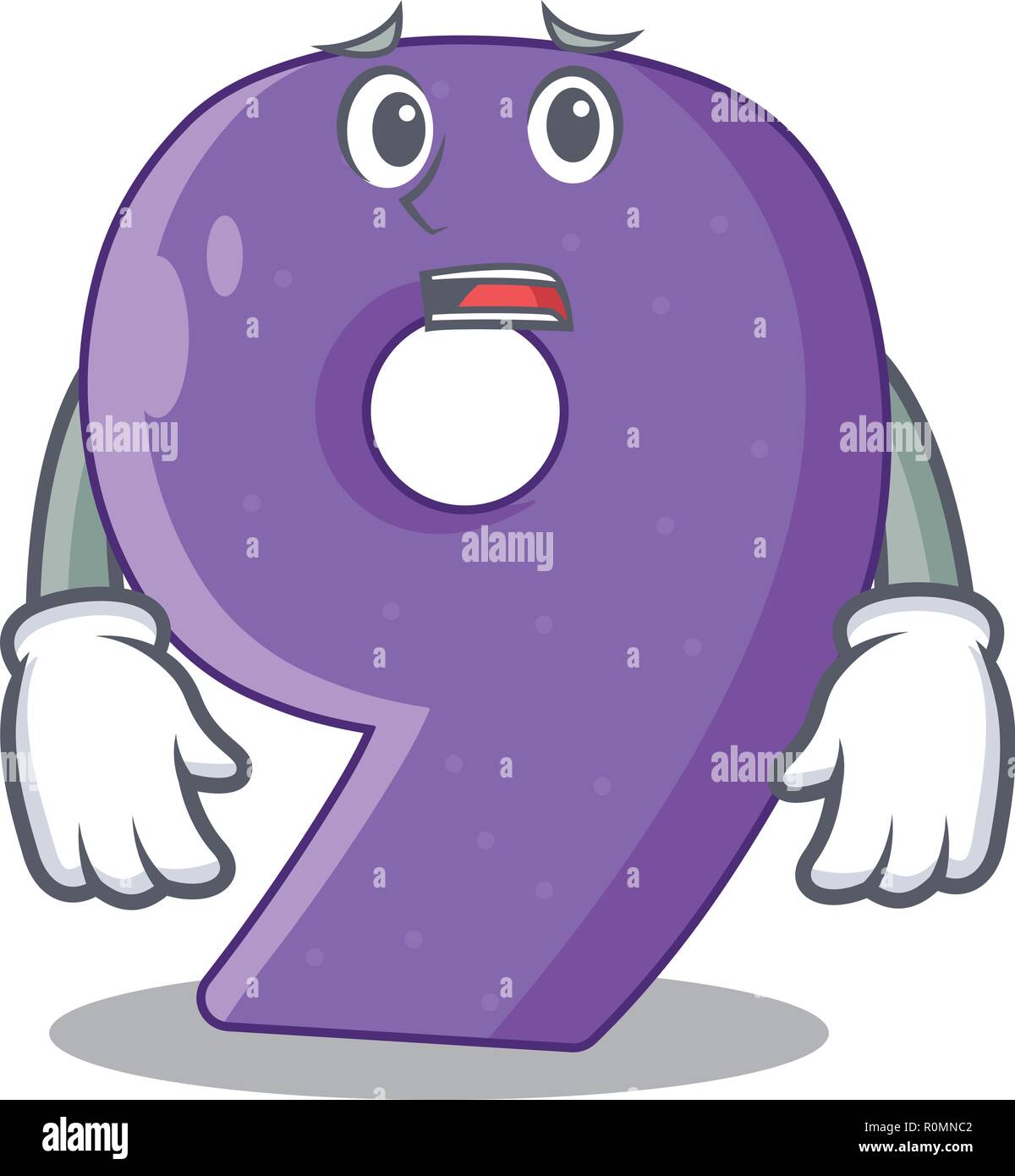 Afraid number Nine balloon font shaped charcter Stock Vector Image ...
