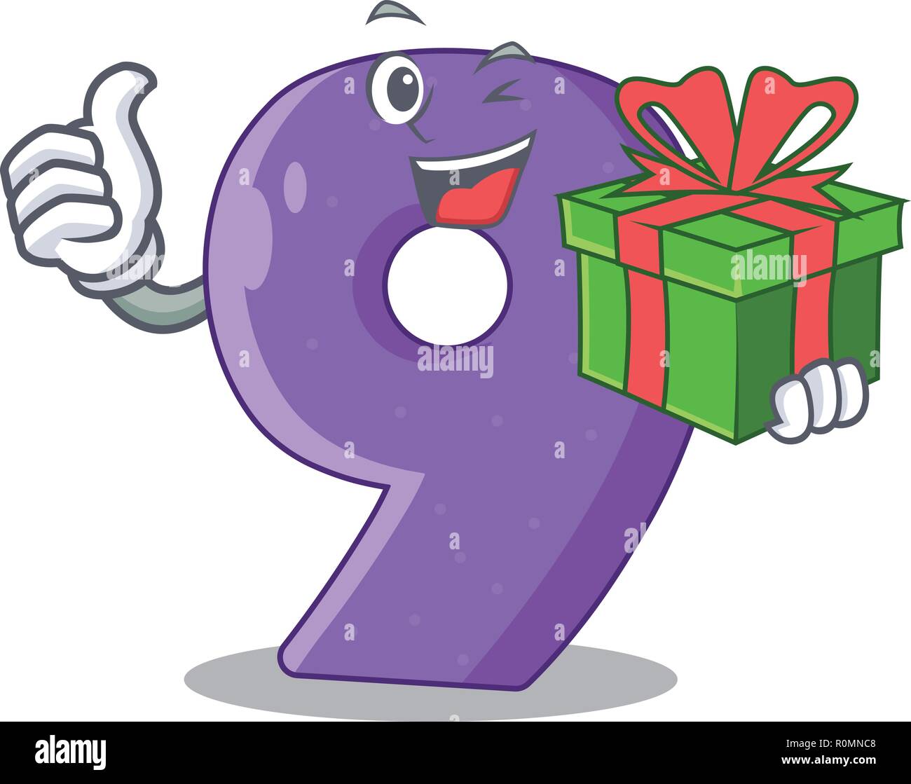 With gift number Nine balloon font shaped charcter Stock Vector Image ...