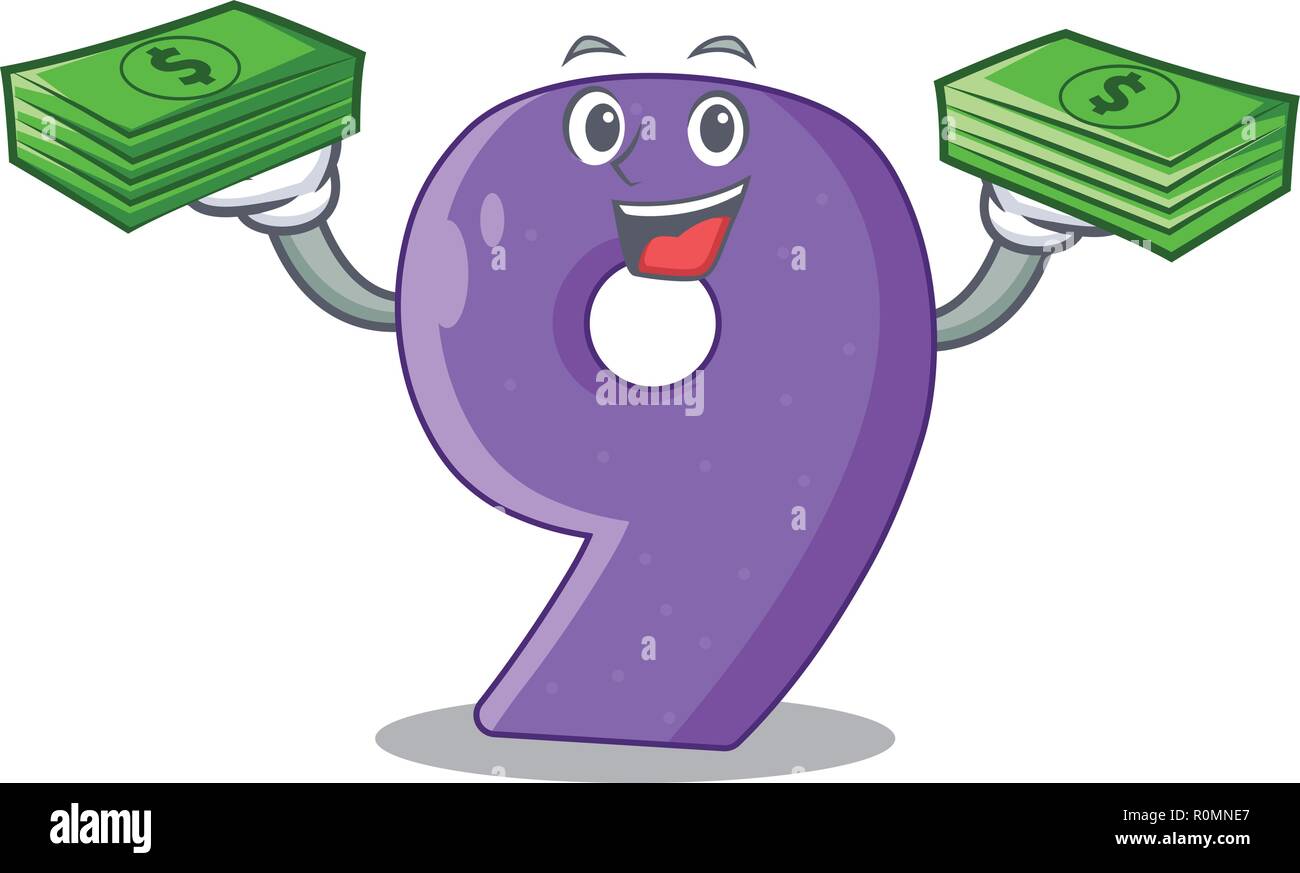 With money number Nine balloon font shaped charcter Stock Vector Image ...