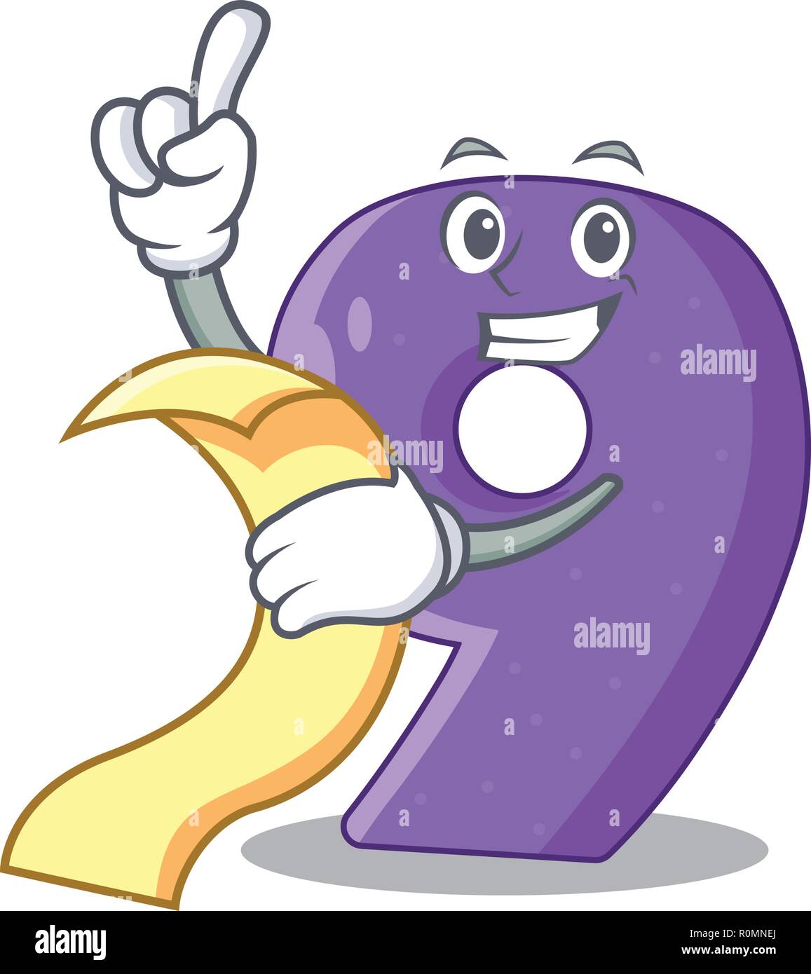 With menu number Nine balloon font shaped charcter Stock Vector Image ...