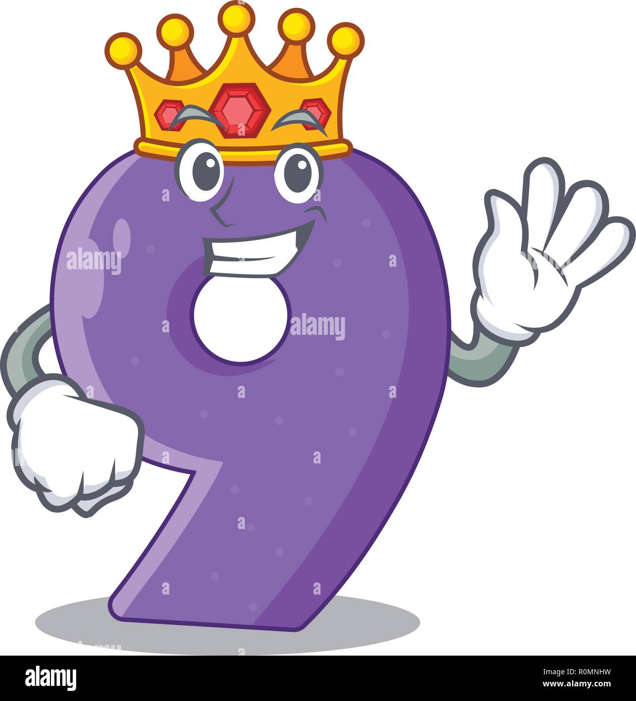 King paper cut number Nine letter mascot Stock Vector Image & Art - Alamy
