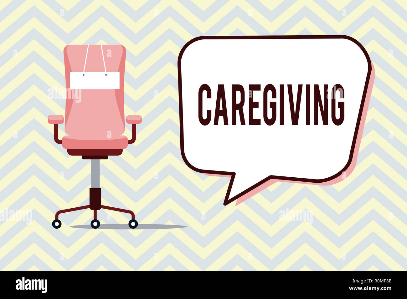 Text sign showing Caregiving. Conceptual photo Act of providing unpaid assistance help aid ...