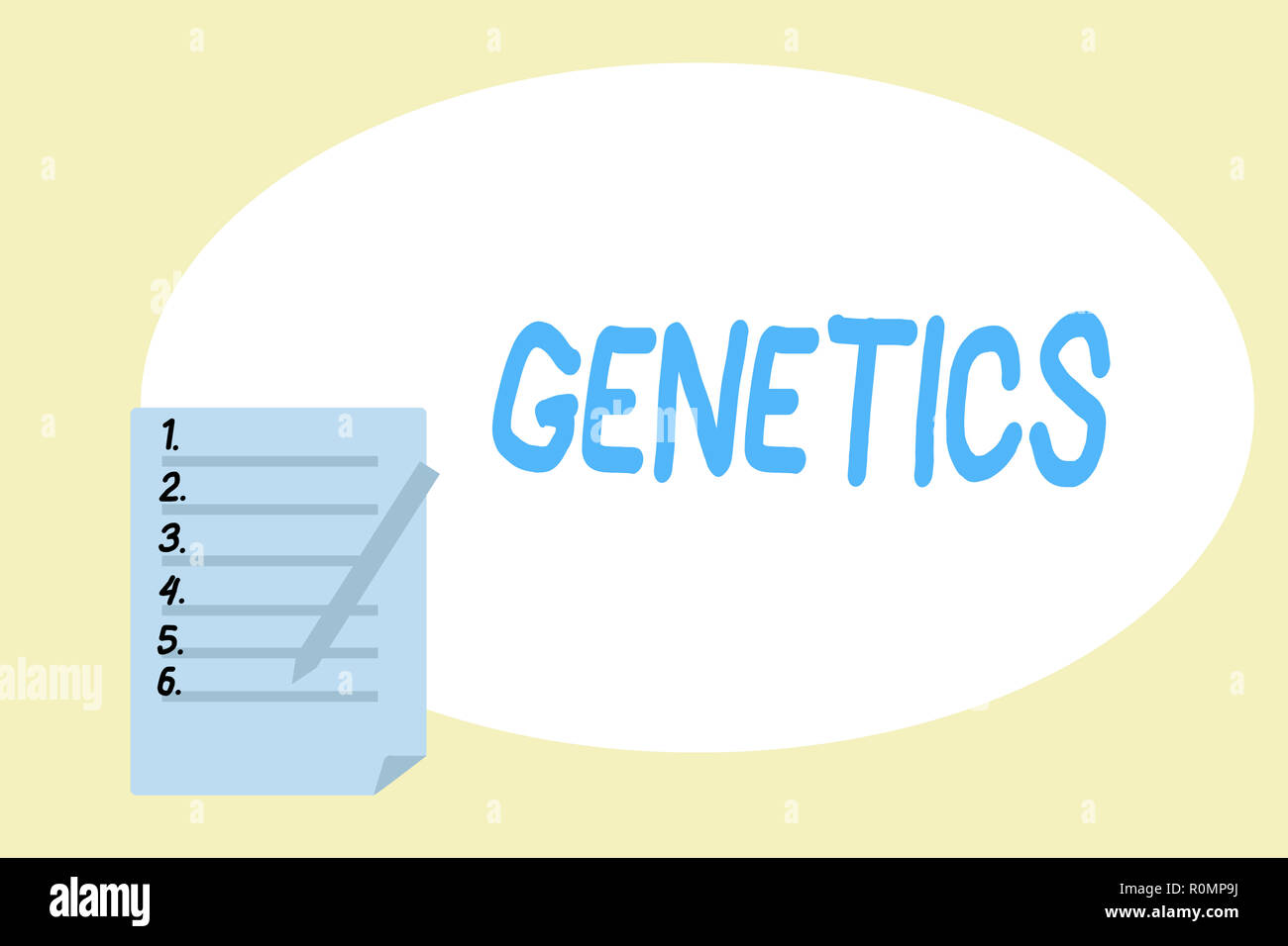 Handwriting text writing Genetics. Concept meaning study of heredity ...