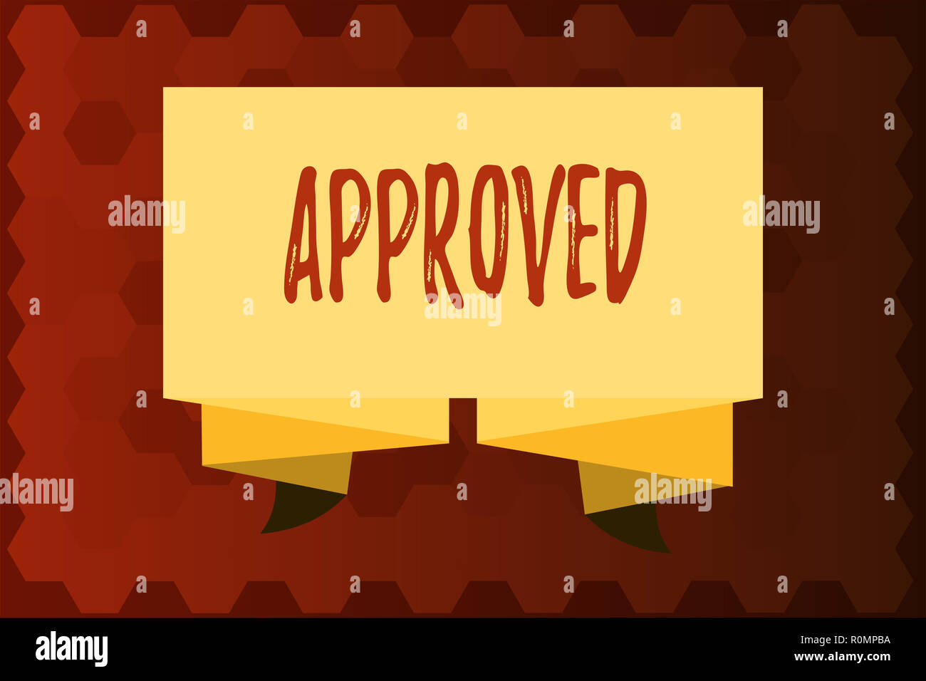 Text sign showing Approved. Conceptual photo Approval Permission to do ...