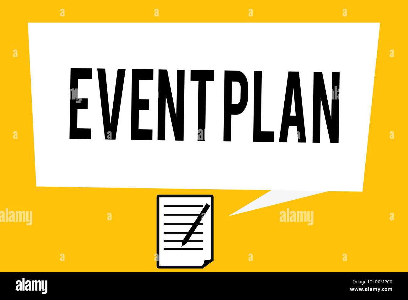 Handwriting text writing Event Plan. Concept meaning Process of ...
