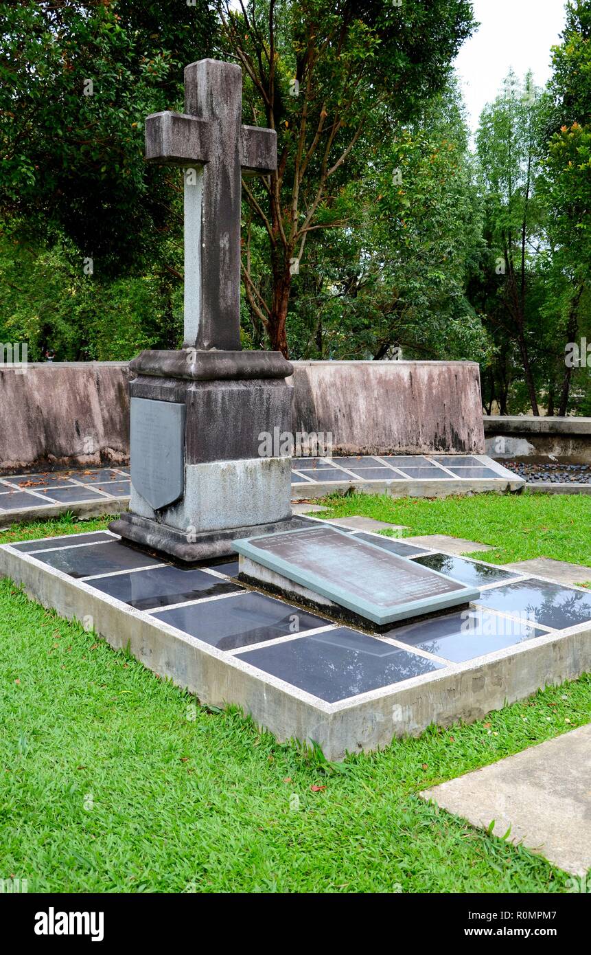 Grave of member of Brooke family White Rajah of Sarawak Fort Margherita ...