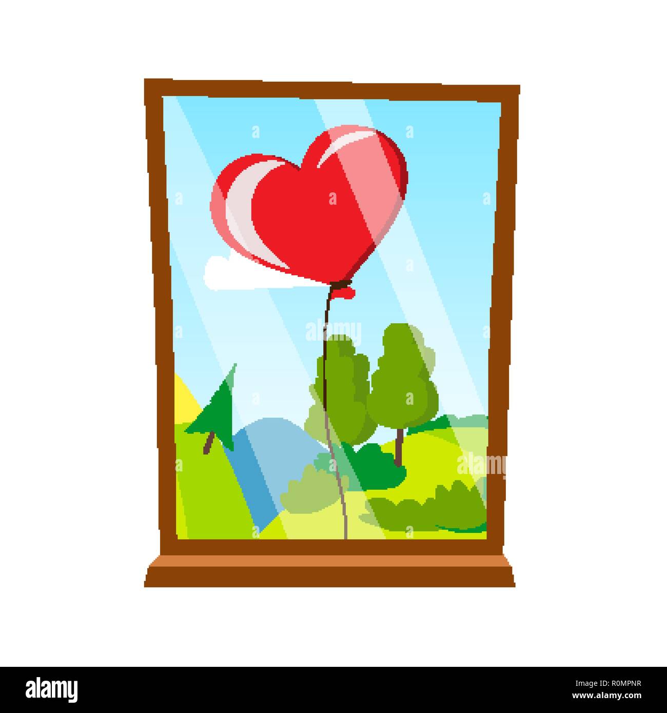 Heart in window Cut Out Stock Images & Pictures - Alamy