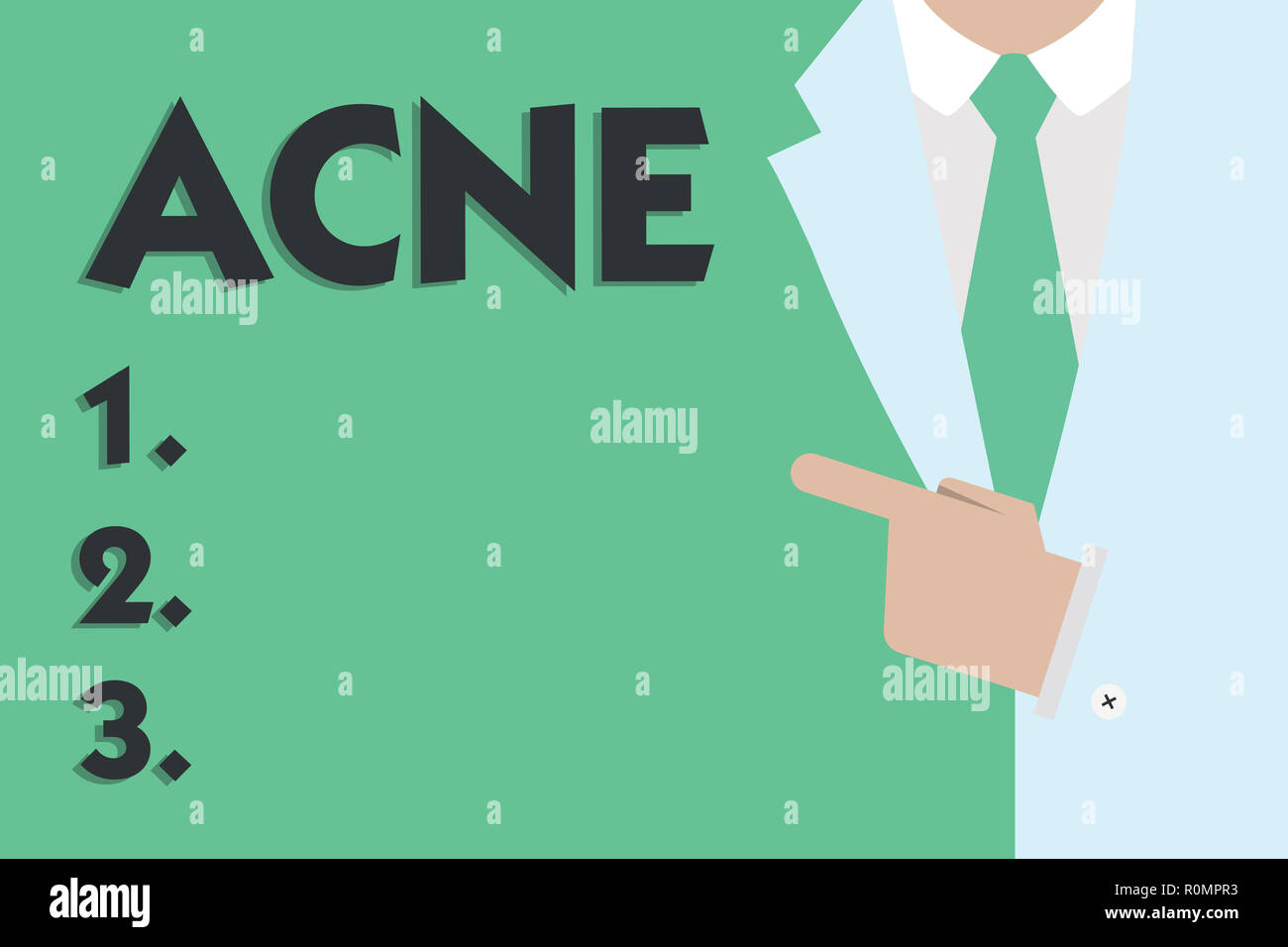 Text sign showing Acne. Conceptual photo Skin disease involving the oil ...