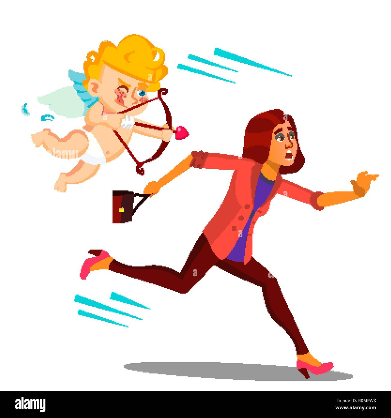 Woman scared running Stock Vector Images - Alamy