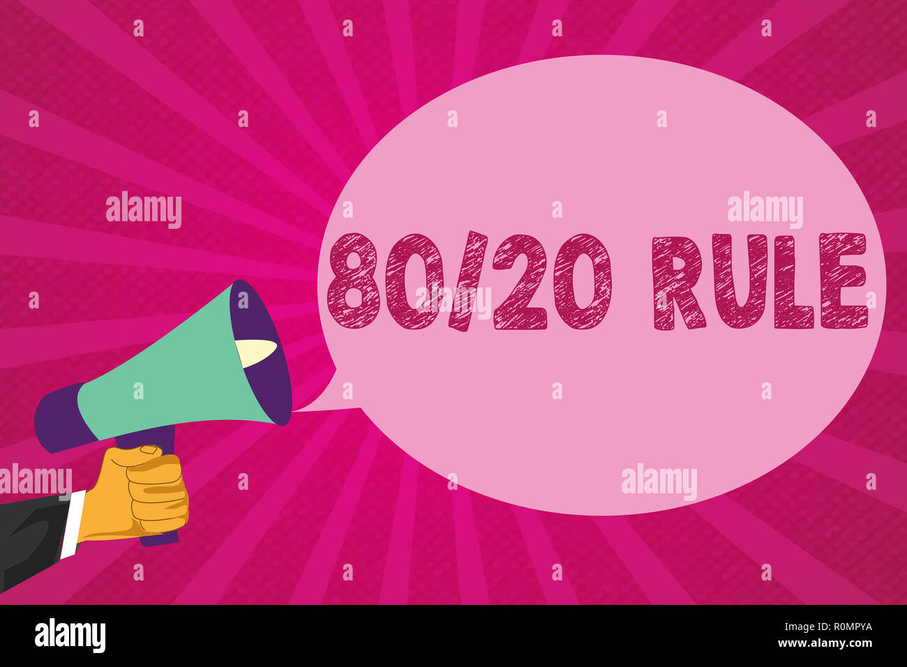 Text sign showing 80 20 Rule. Conceptual photo Pareto principle 80 ...