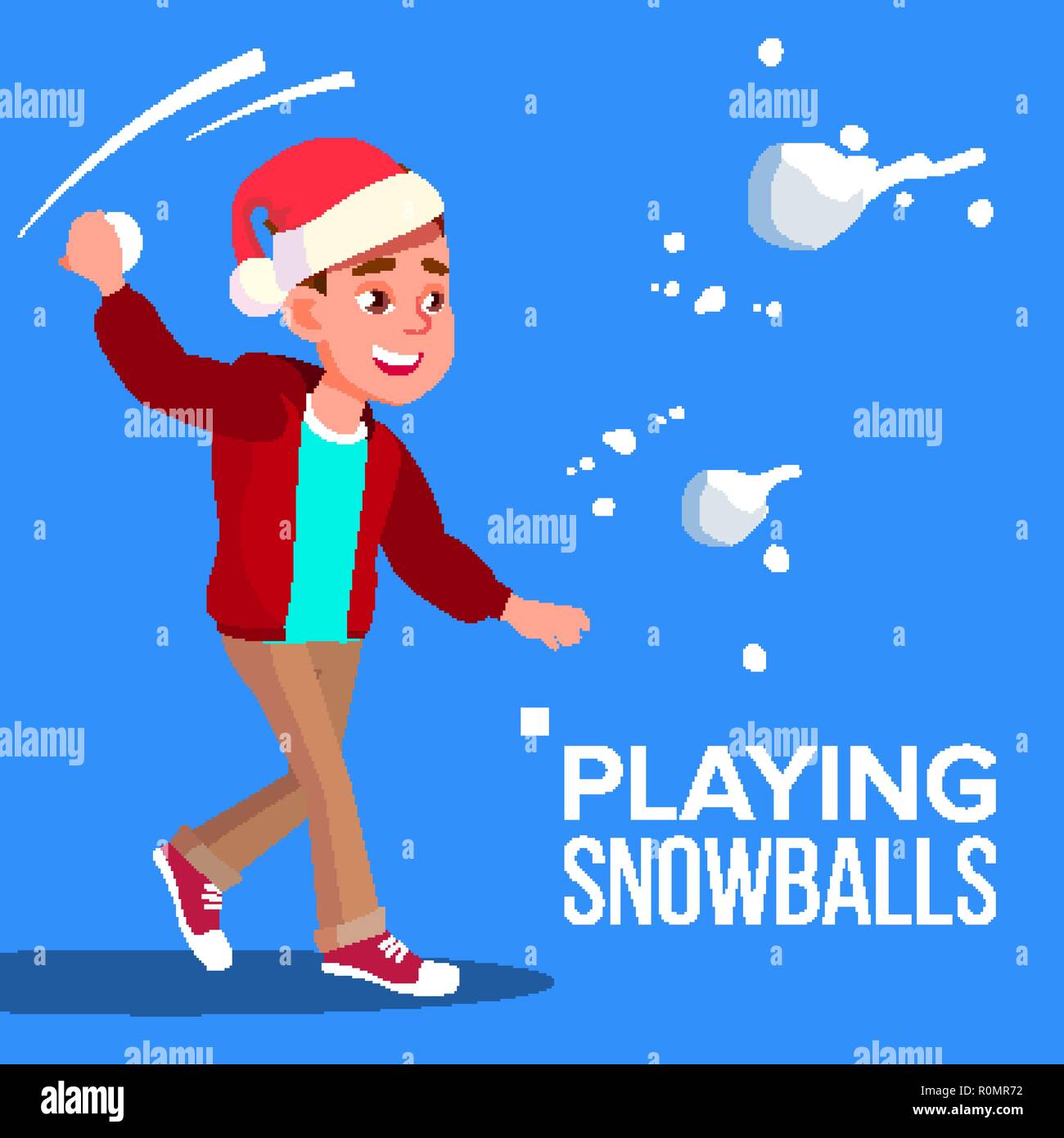 Snowball fight cartoon illustration hi-res stock photography and images ...