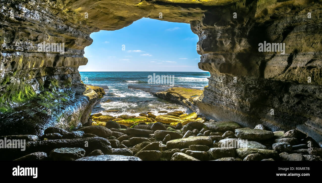 Landscape california sea cave beach sea ocean hi-res stock photography ...