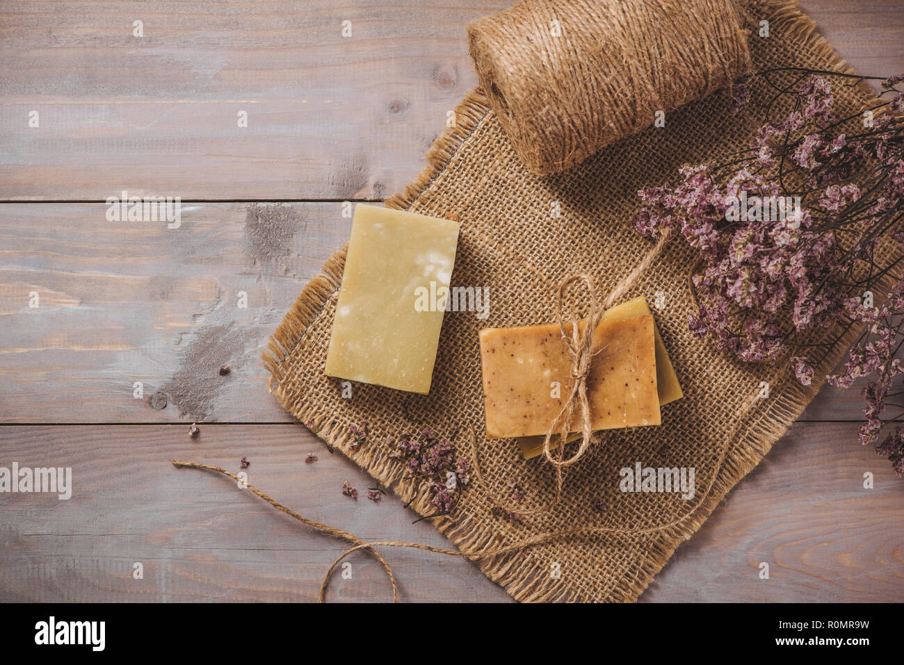 Handmade natural soap. Spa products Stock Photo - Alamy