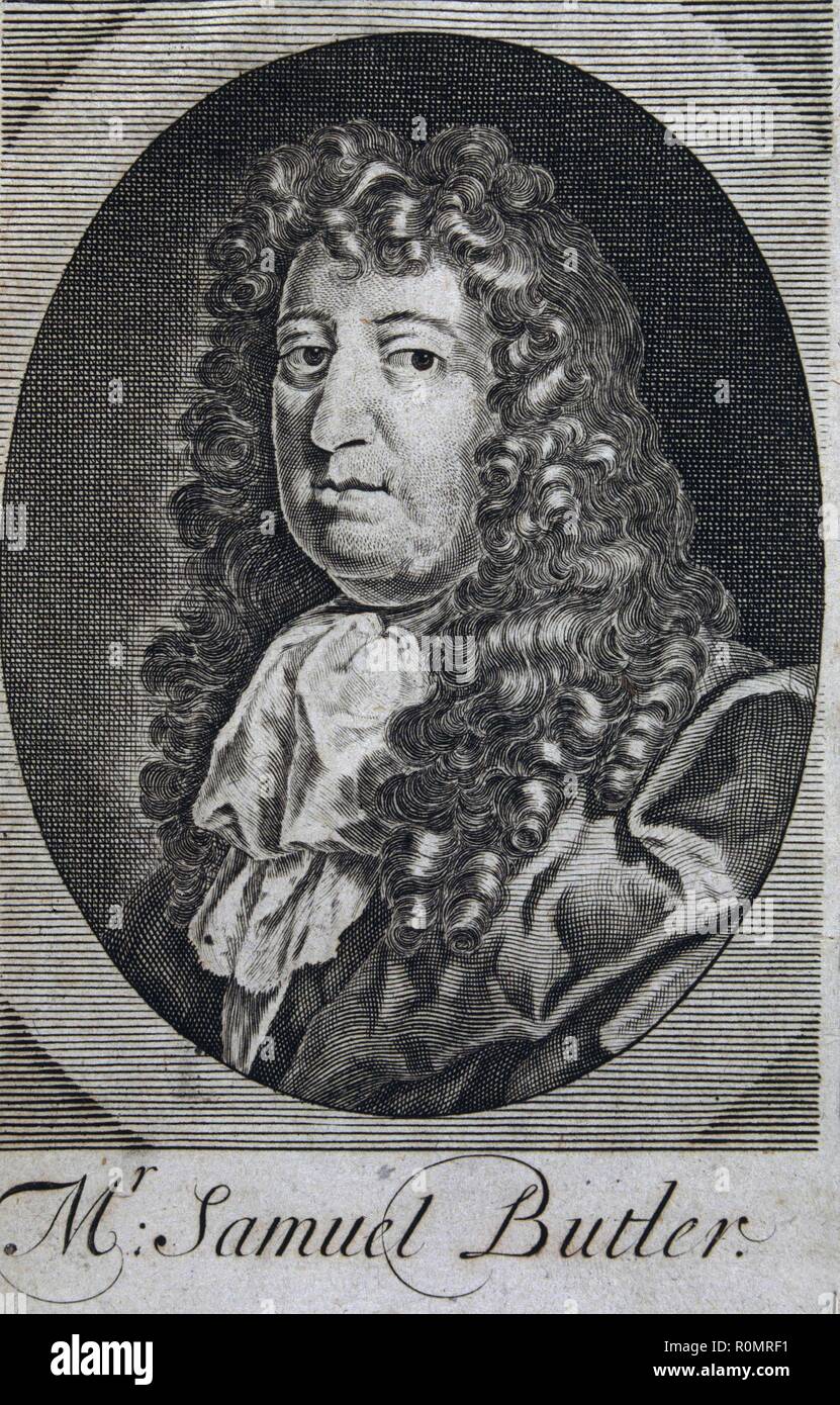 BUTLER, SAMUEL ESCRITOR INGLATERRA. 1612-1680 RETRATO.ILUSTRACION DE SU ...