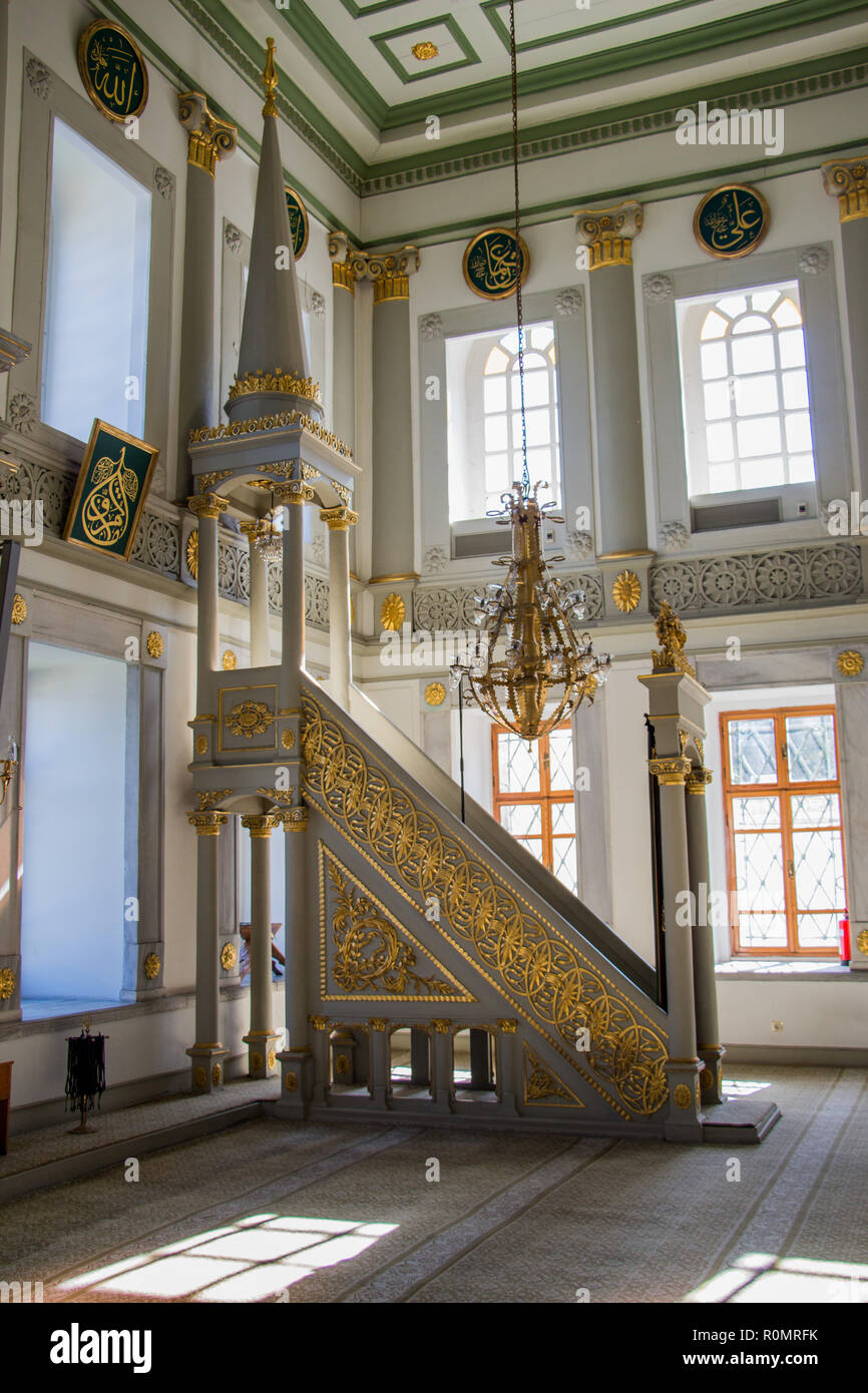 Marble minbar sermon pulpit of Ottoman times in mosque Stock Photo - Alamy